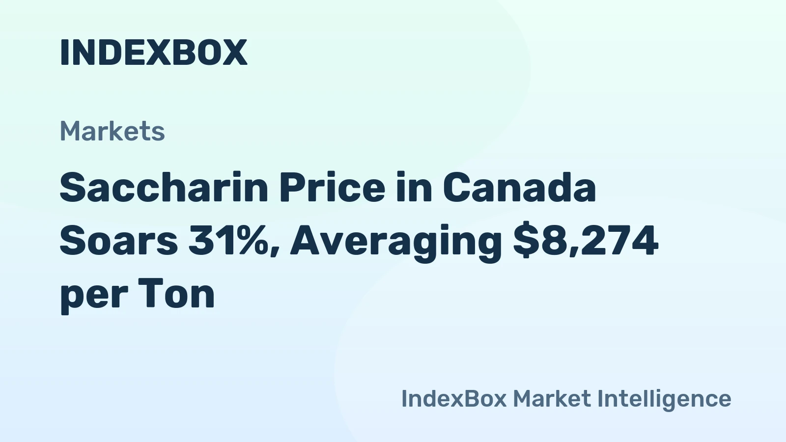 Saccharin Price in Canada Soars 31%, Averaging $8,274 per Ton