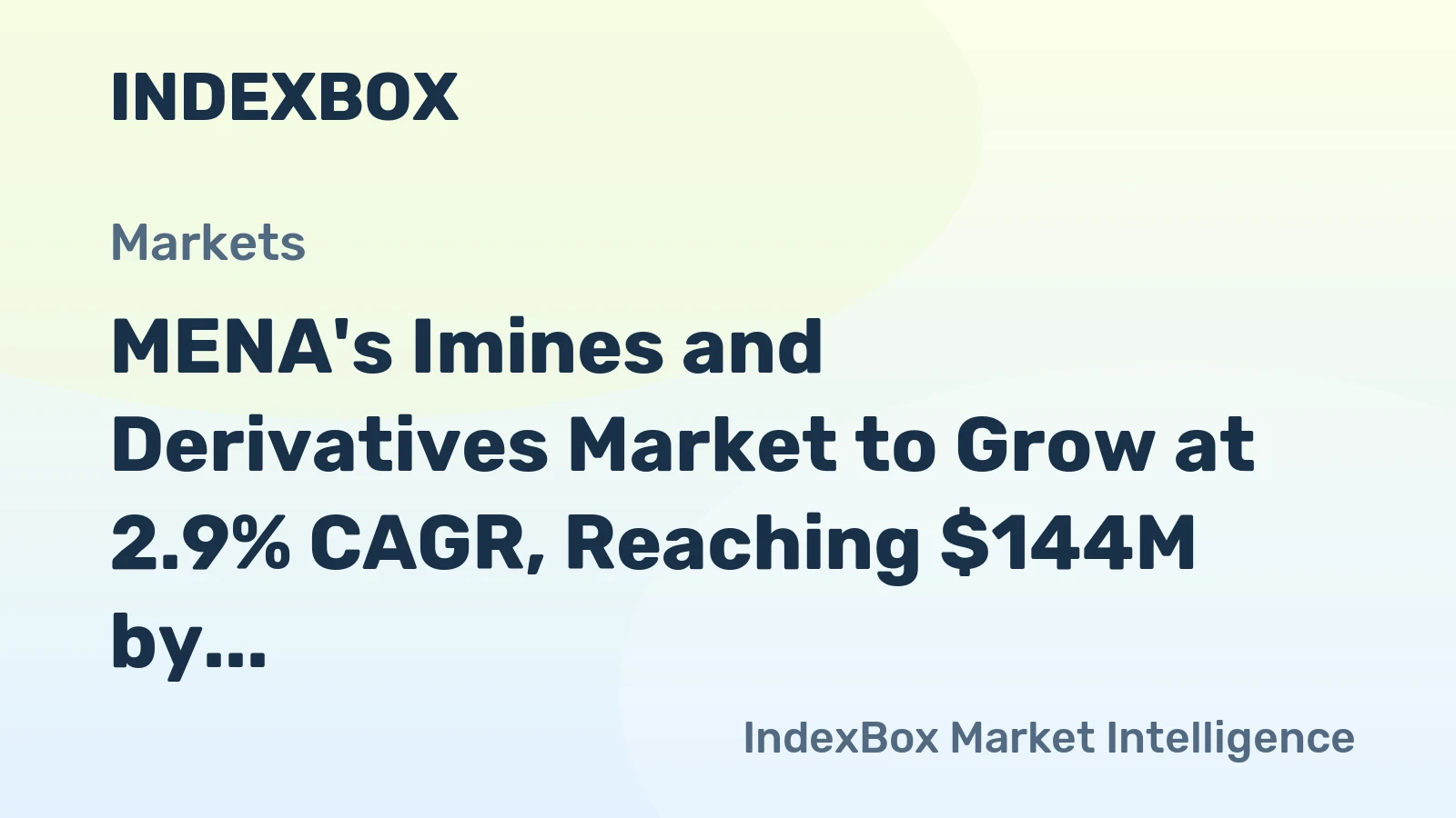 MENA's Imines and Derivatives Market to Grow at 2.9% CAGR, Reaching $144M by 2035