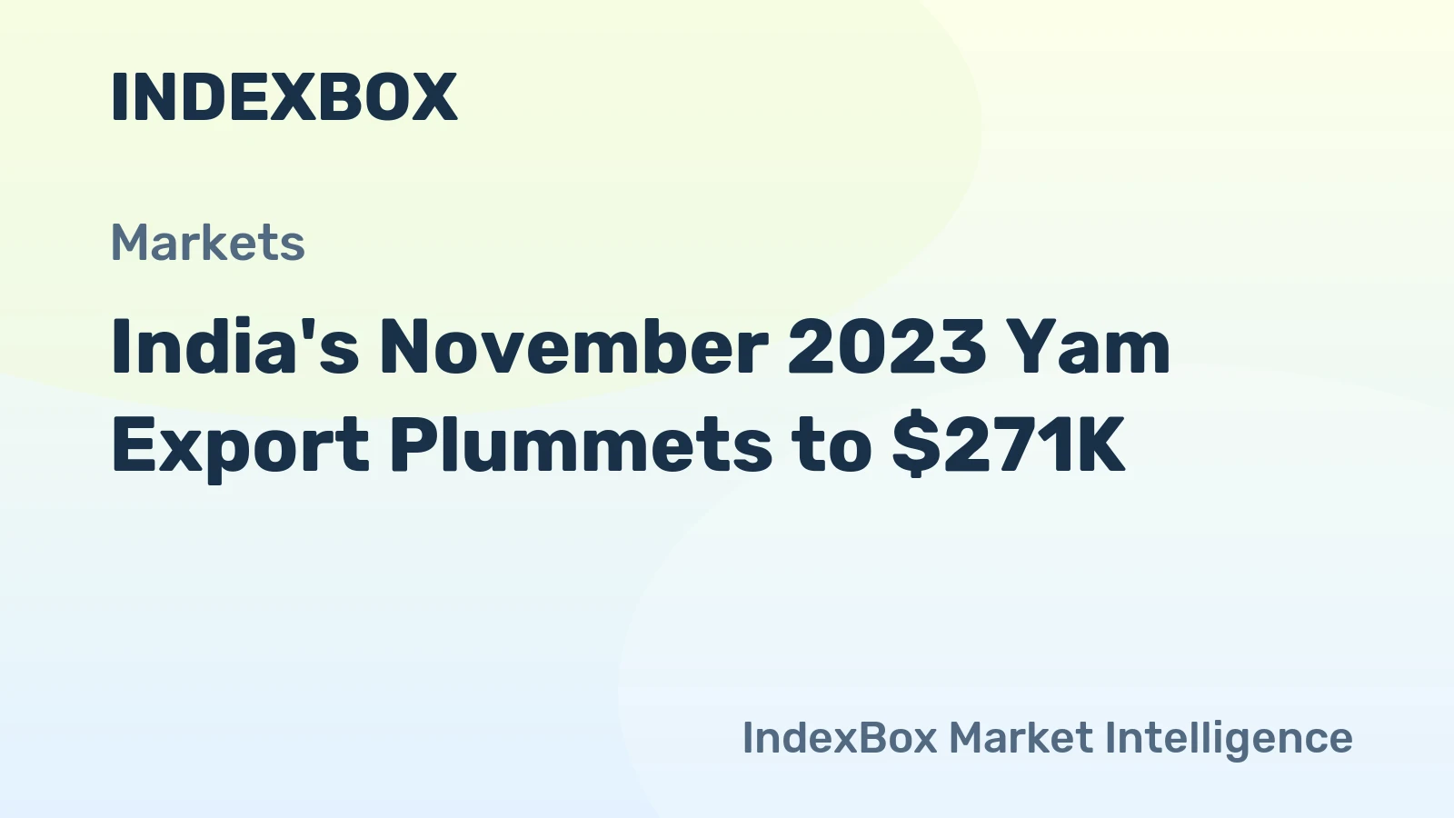 India's November 2023 Yam Export Plummets to $271K