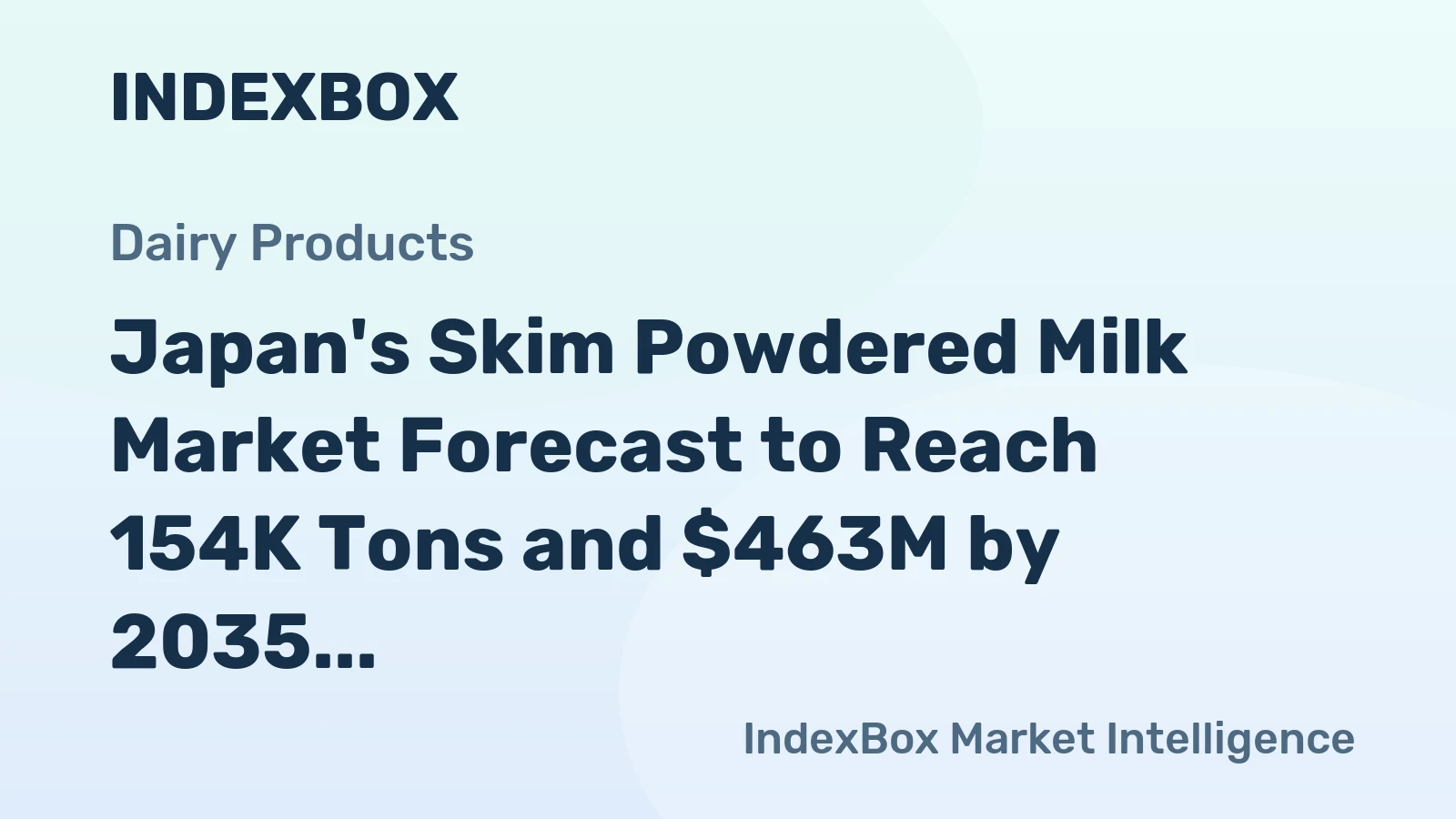 Japan's Skim Powdered Milk Market Forecast to Reach 154K Tons and $463M by 2035