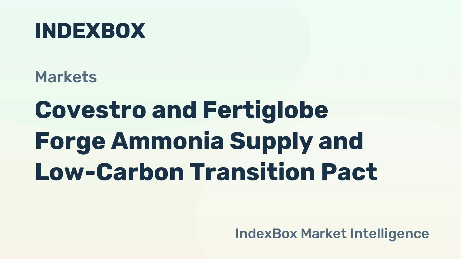 Covestro and Fertiglobe Forge Ammonia Supply and Low-Carbon Transition Pact