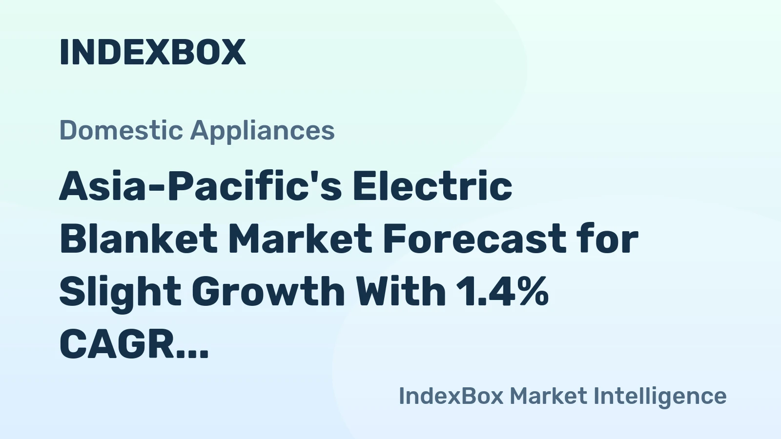 Asia-Pacific's Electric Blanket Market Forecast for Slight Growth With 1.4% CAGR