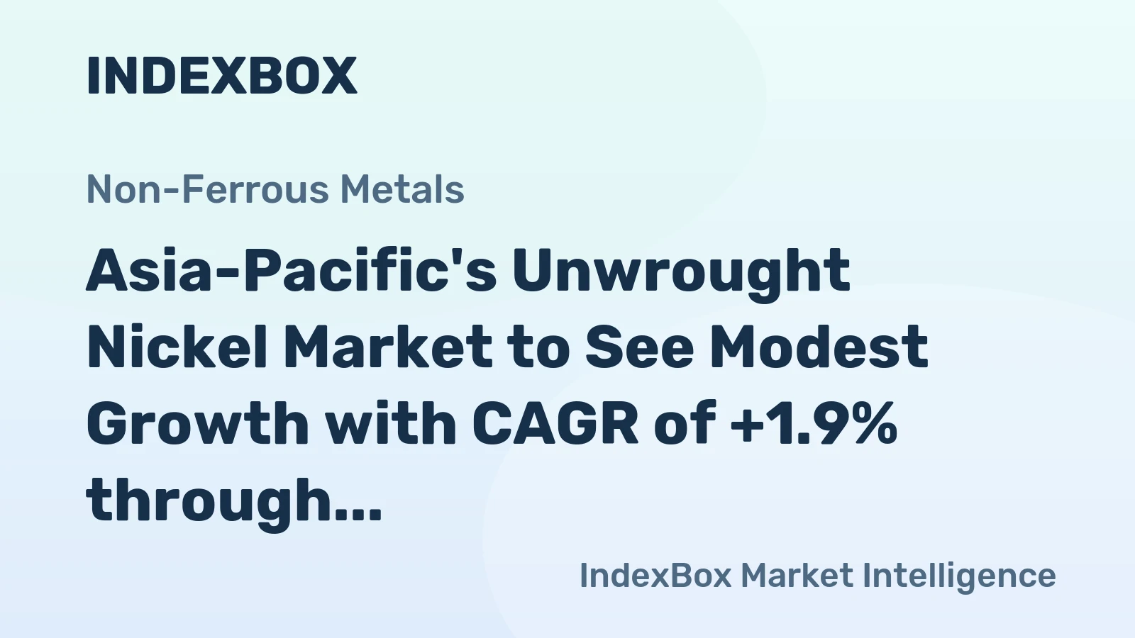 Asia-Pacific's Unwrought Nickel Market to See Modest Growth with CAGR of +1.9% through 2035