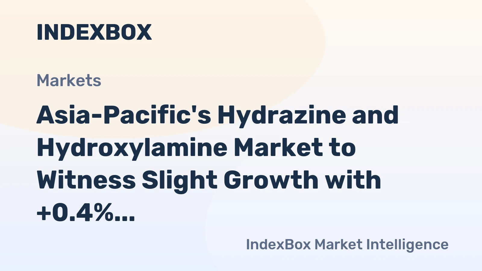 Asia-Pacific's Hydrazine and Hydroxylamine Market to Witness Slight Growth with +0.4% CAGR
