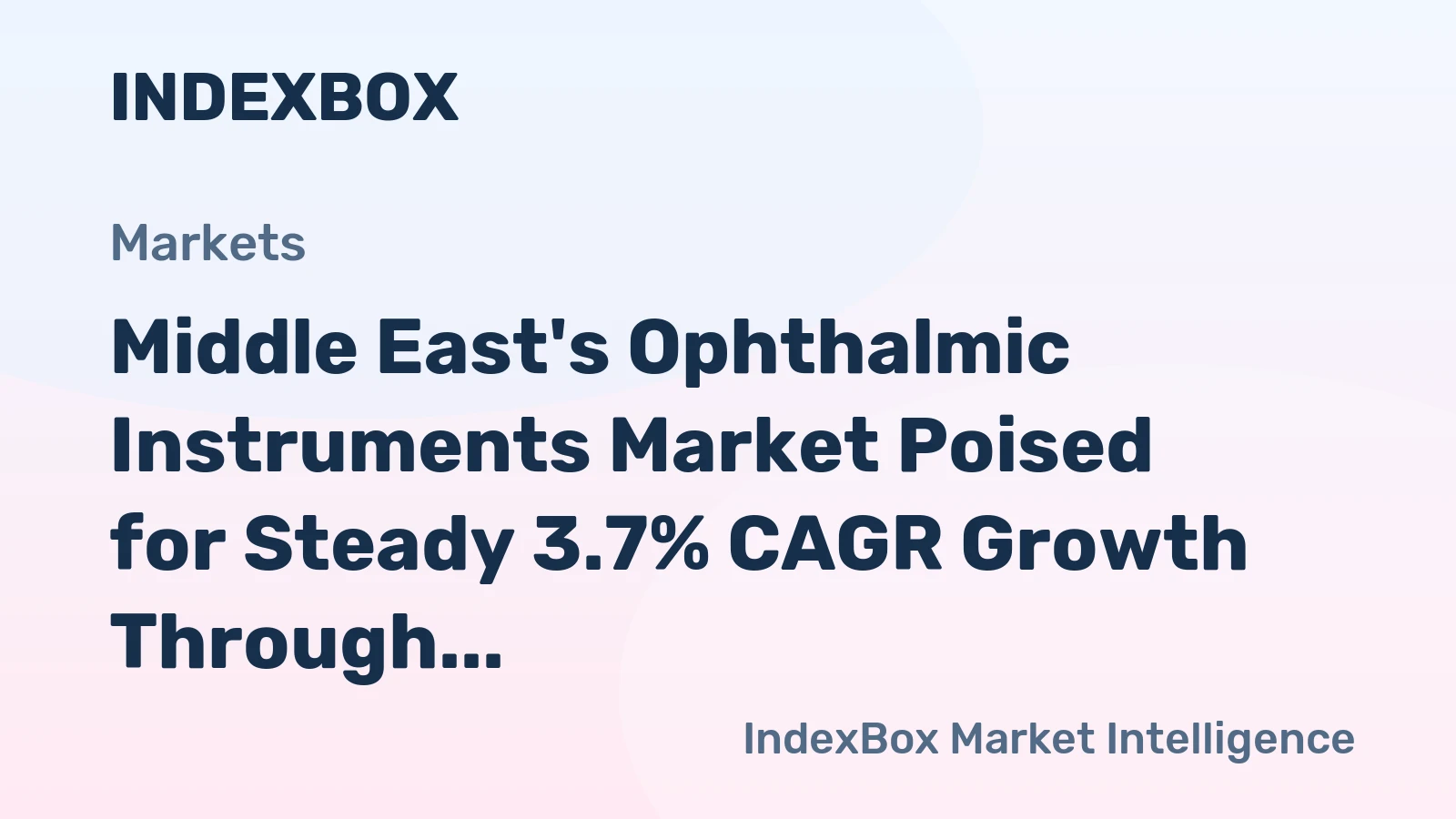 Middle East's Ophthalmic Instruments Market Poised for Steady 3.7% CAGR Growth Through 2035