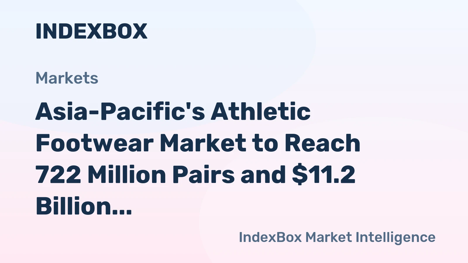 Asia-Pacific's Athletic Footwear Market to Reach 722 Million Pairs and $11.2 Billion by 2035
