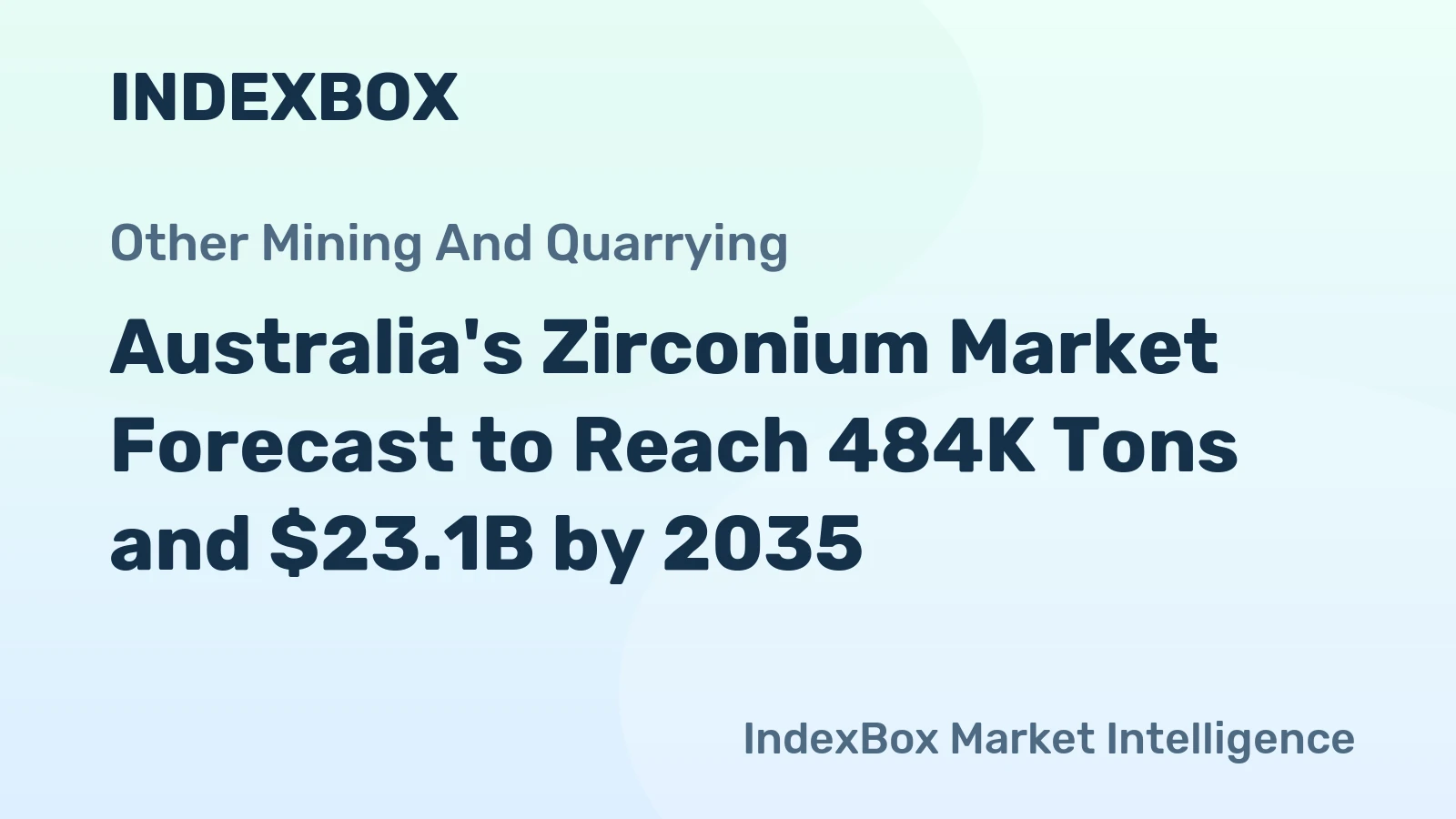 Australia's Zirconium Market Forecast to Reach 484K Tons and $23.1B by 2035