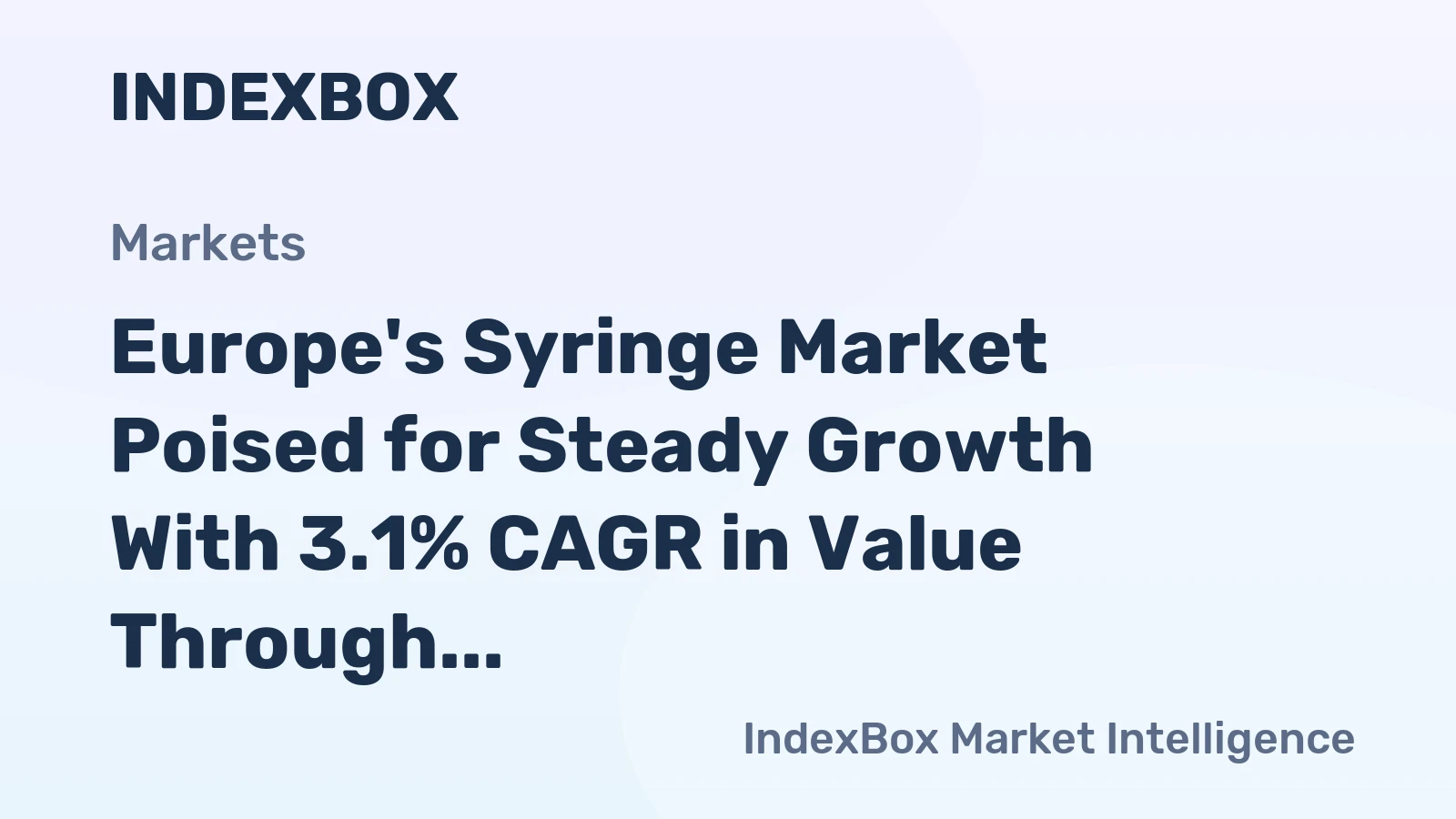 Europe's Syringe Market Poised for Steady Growth With 3.1% CAGR in Value Through 2035