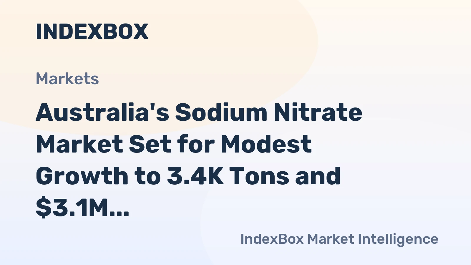 Australia's Sodium Nitrate Market Set for Modest Growth to 3.4K Tons and $3.1M by 2035