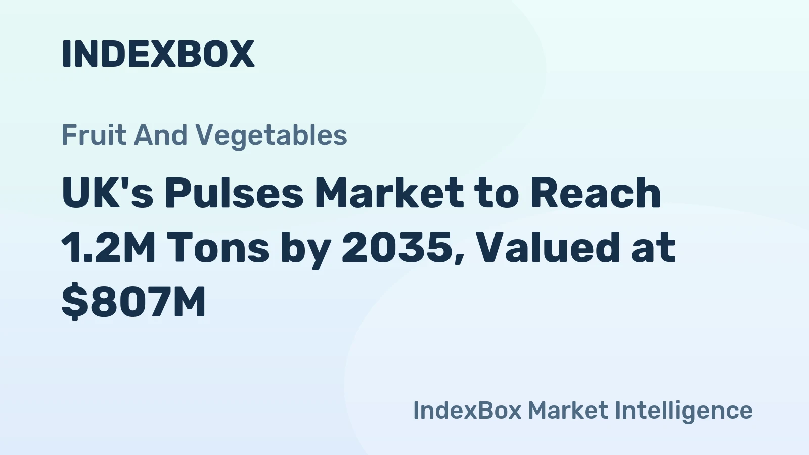 UK's Pulses Market to Reach 1.2M Tons by 2035, Valued at $807M