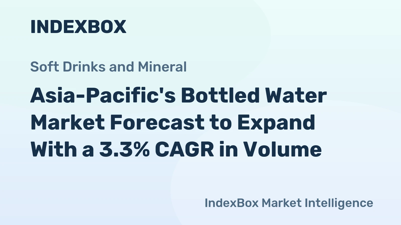 Asia-Pacific's Bottled Water Market Forecast to Expand With a 3.3% CAGR in Volume