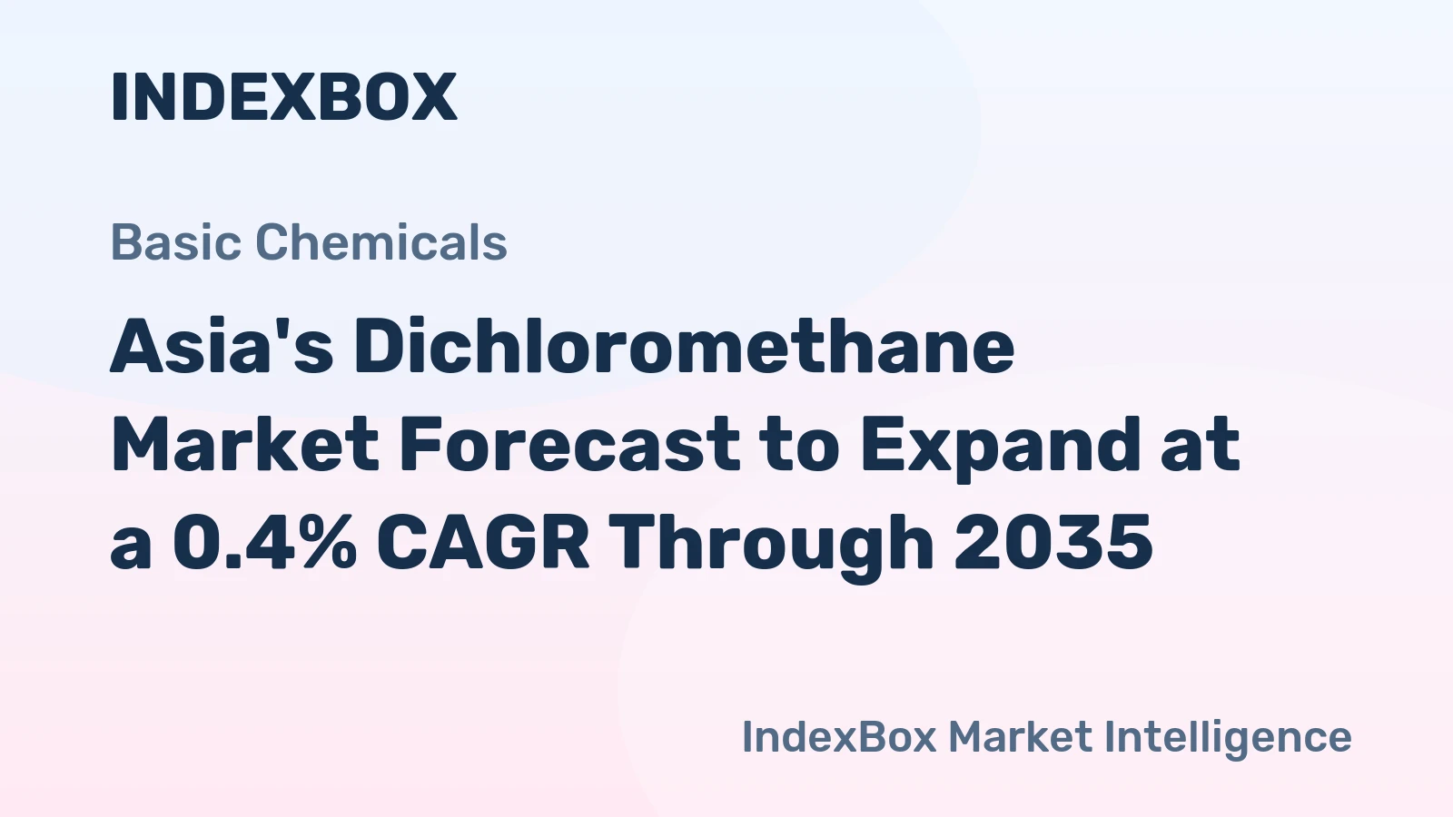 Asia's Dichloromethane Market Forecast to Expand at a 0.4% CAGR Through 2035