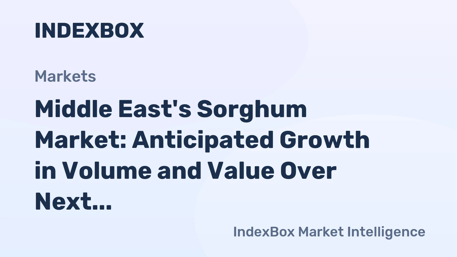 Middle East's Sorghum Market: Anticipated Growth in Volume and Value Over Next Decade