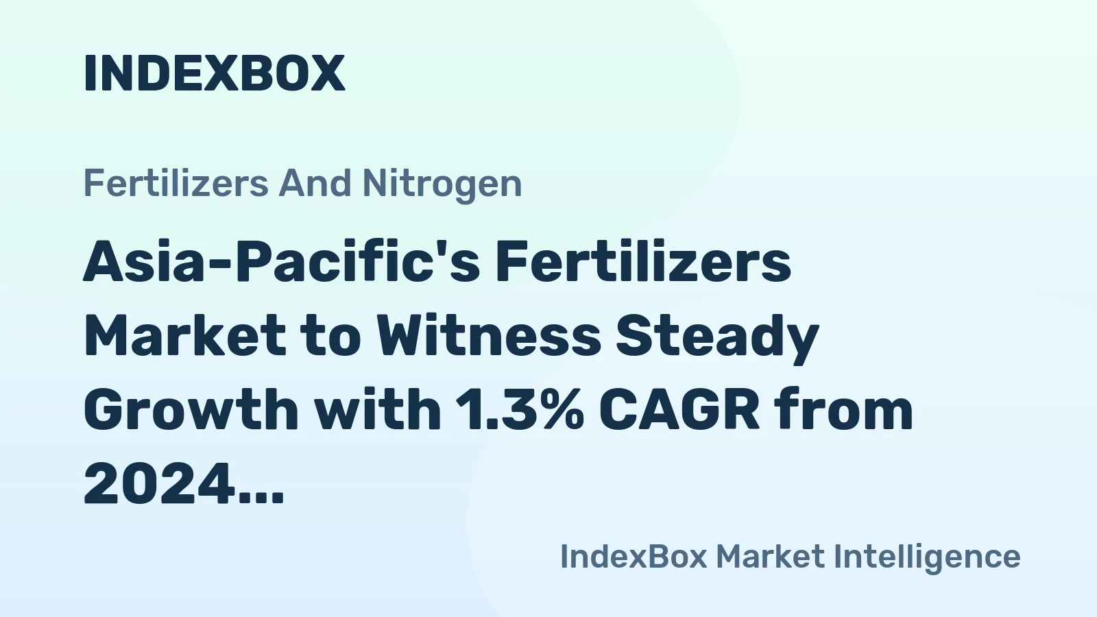 Asia-Pacific's Fertilizers Market to Witness Steady Growth with 1.3% CAGR from 2024 to 2035