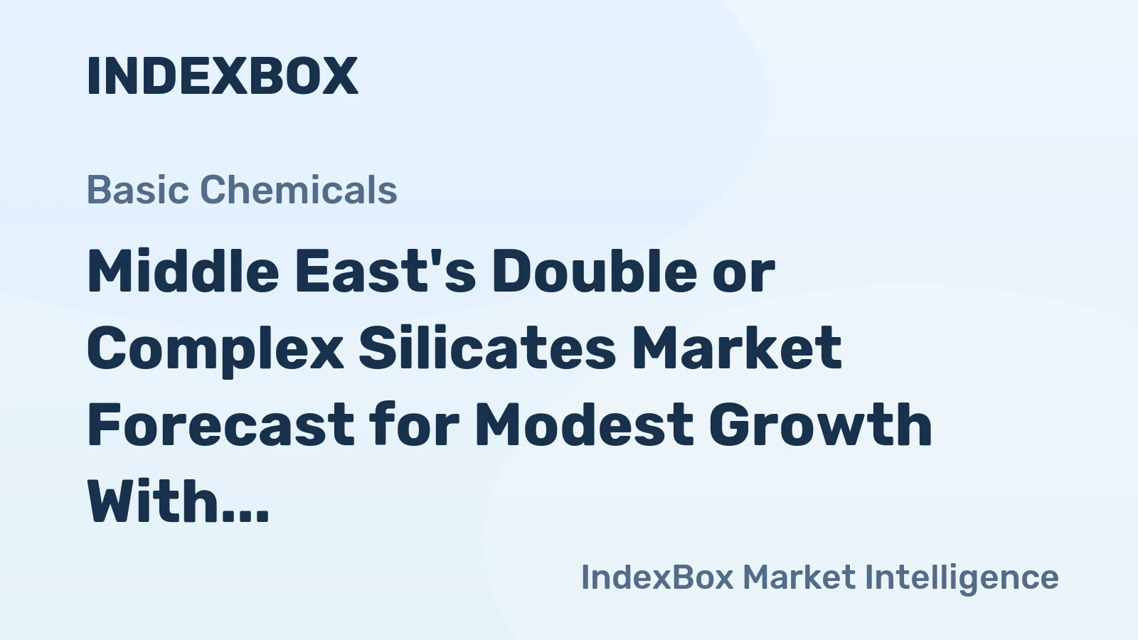 Middle East's Double or Complex Silicates Market Forecast for Modest Growth With 06% Volume CAGR