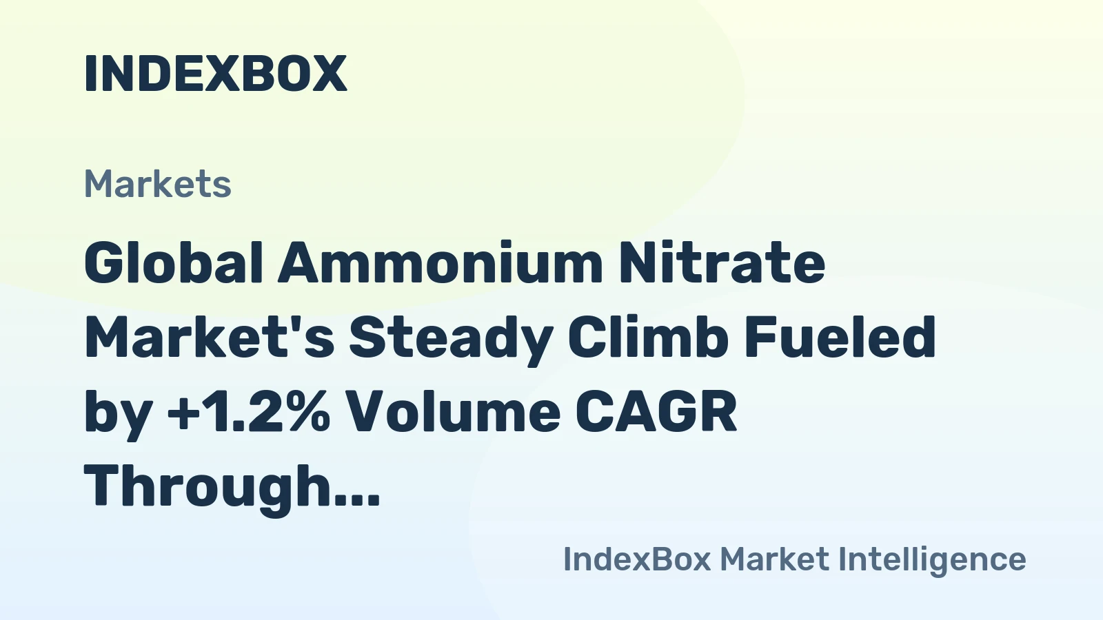 Global Ammonium Nitrate Market's Steady Climb Fueled by +1.2% Volume CAGR Through 2035