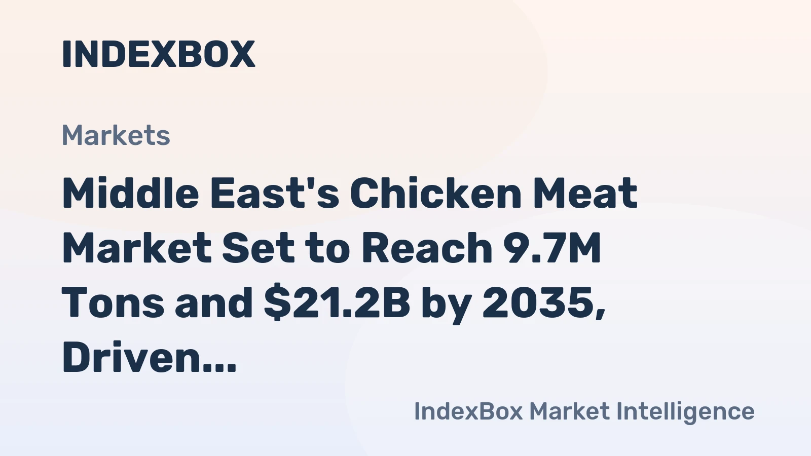 Middle East's Chicken Meat Market Set to Reach 9.7M Tons and $21.2B by 2035, Driven by Increasing Demand