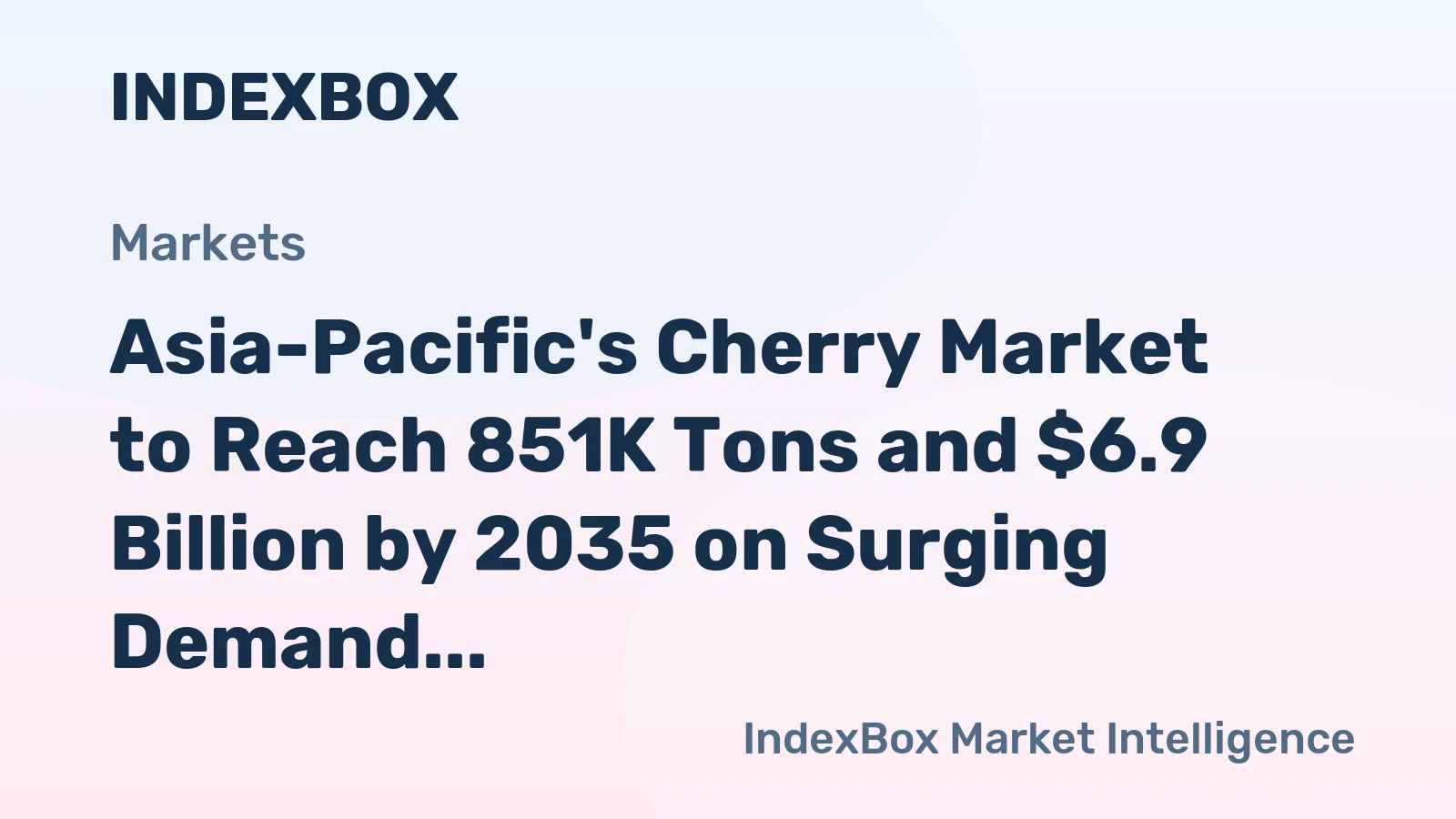 Asia-Pacific's Cherry Market to Reach 851K Tons and $6.9 Billion by 2035 on Surging Demand