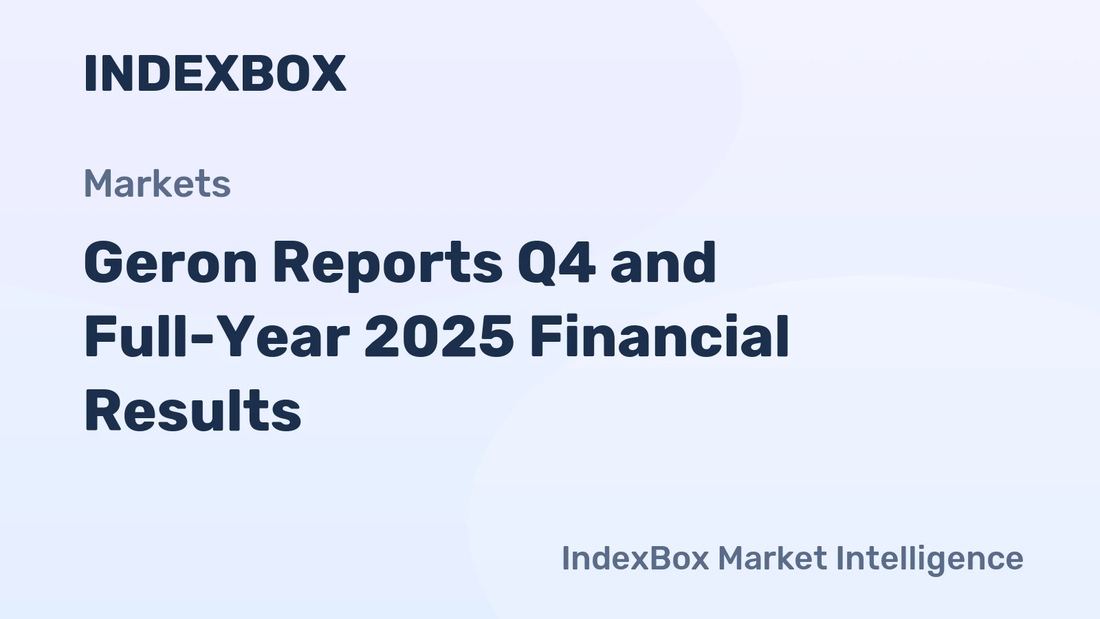 Geron Reports Q4 and Full-Year 2025 Financial Results
