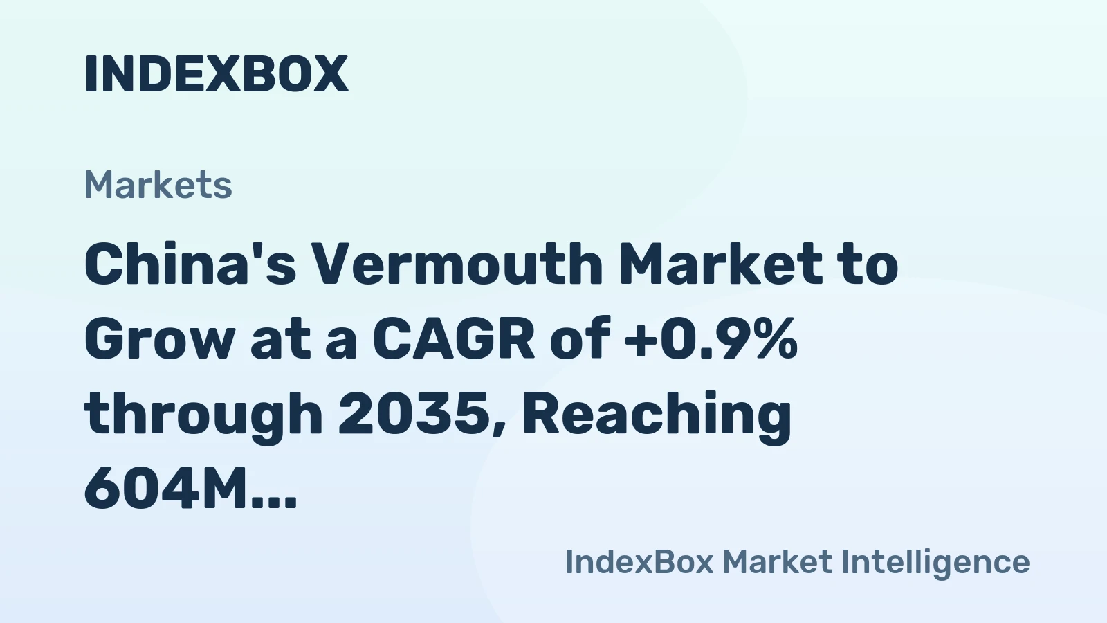 China's Vermouth Market to Grow at a CAGR of +0.9% through 2035, Reaching 604M Litres