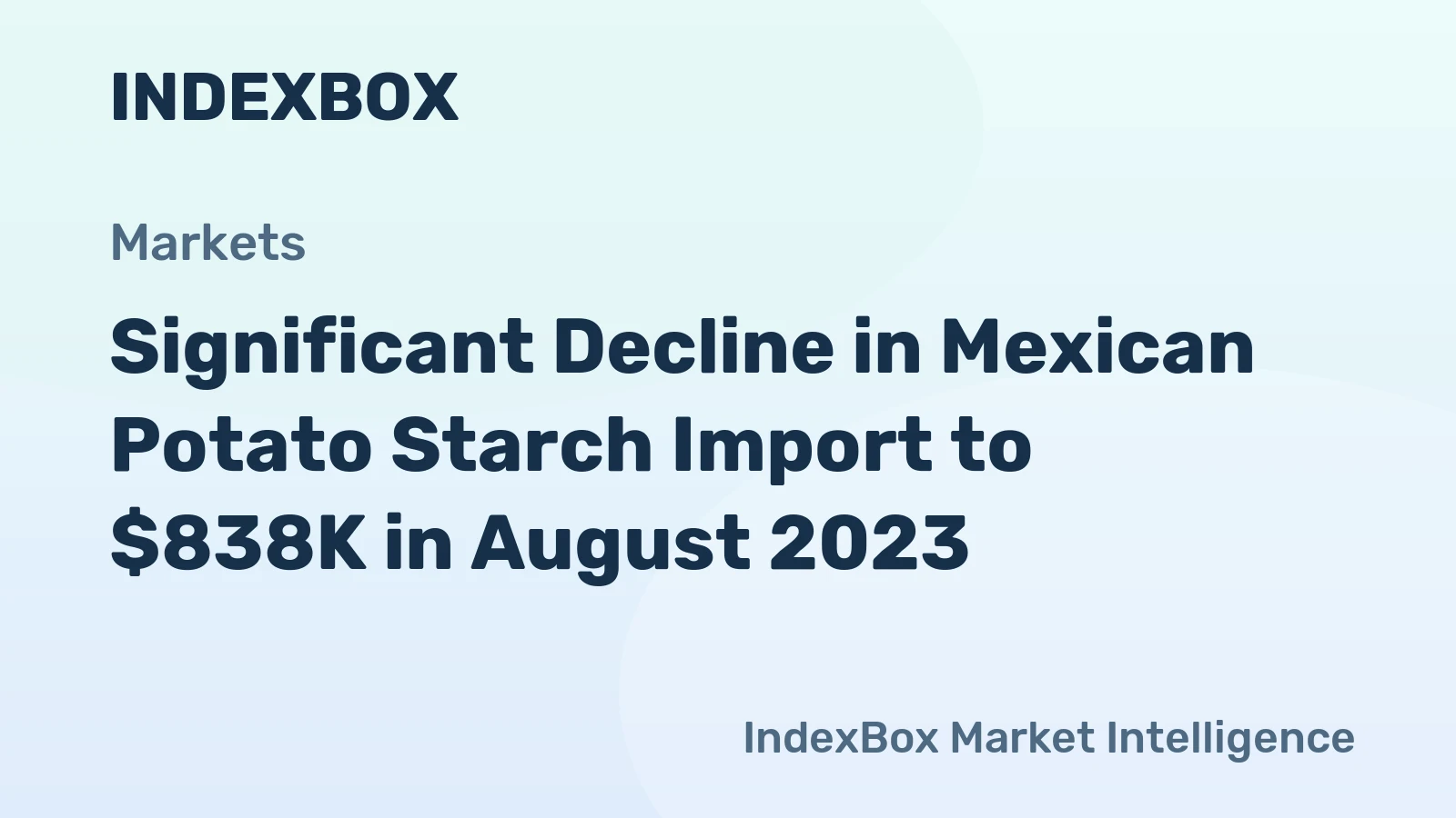 Significant Decline in Mexican Potato Starch Import to $838K in August 2023