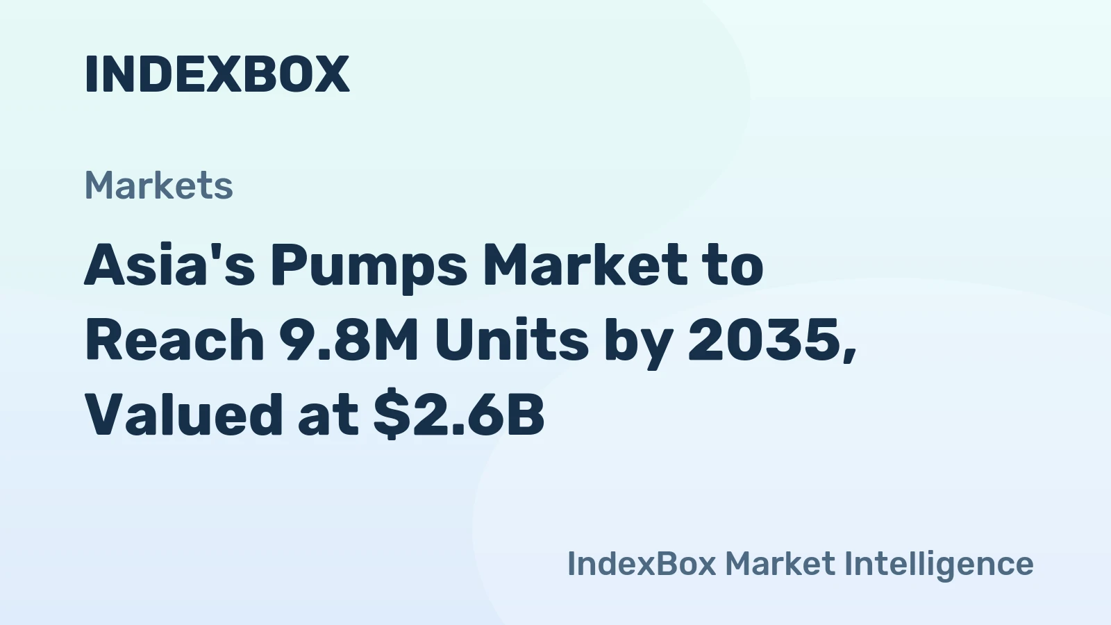 Asia's Pumps Market to Reach 9.8M Units by 2035, Valued at $2.6B
