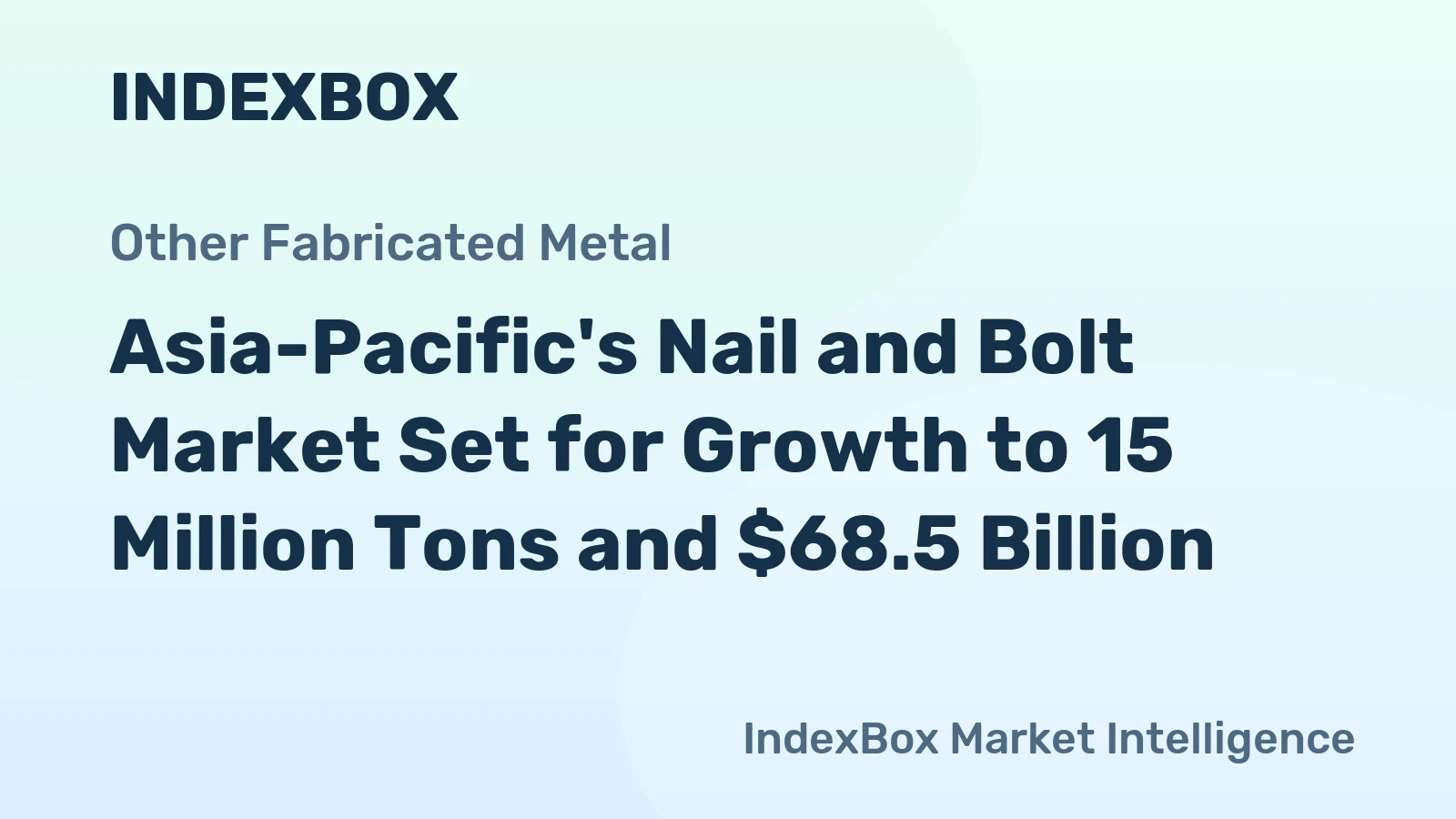 Asia-Pacific's Nail and Bolt Market Set for Growth to 15 Million Tons and $68.5 Billion