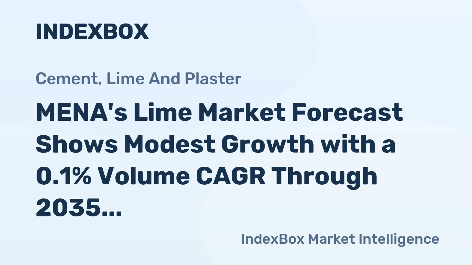 MENA's Lime Market Forecast Shows Modest Growth with a 0.1% Volume CAGR Through 2035