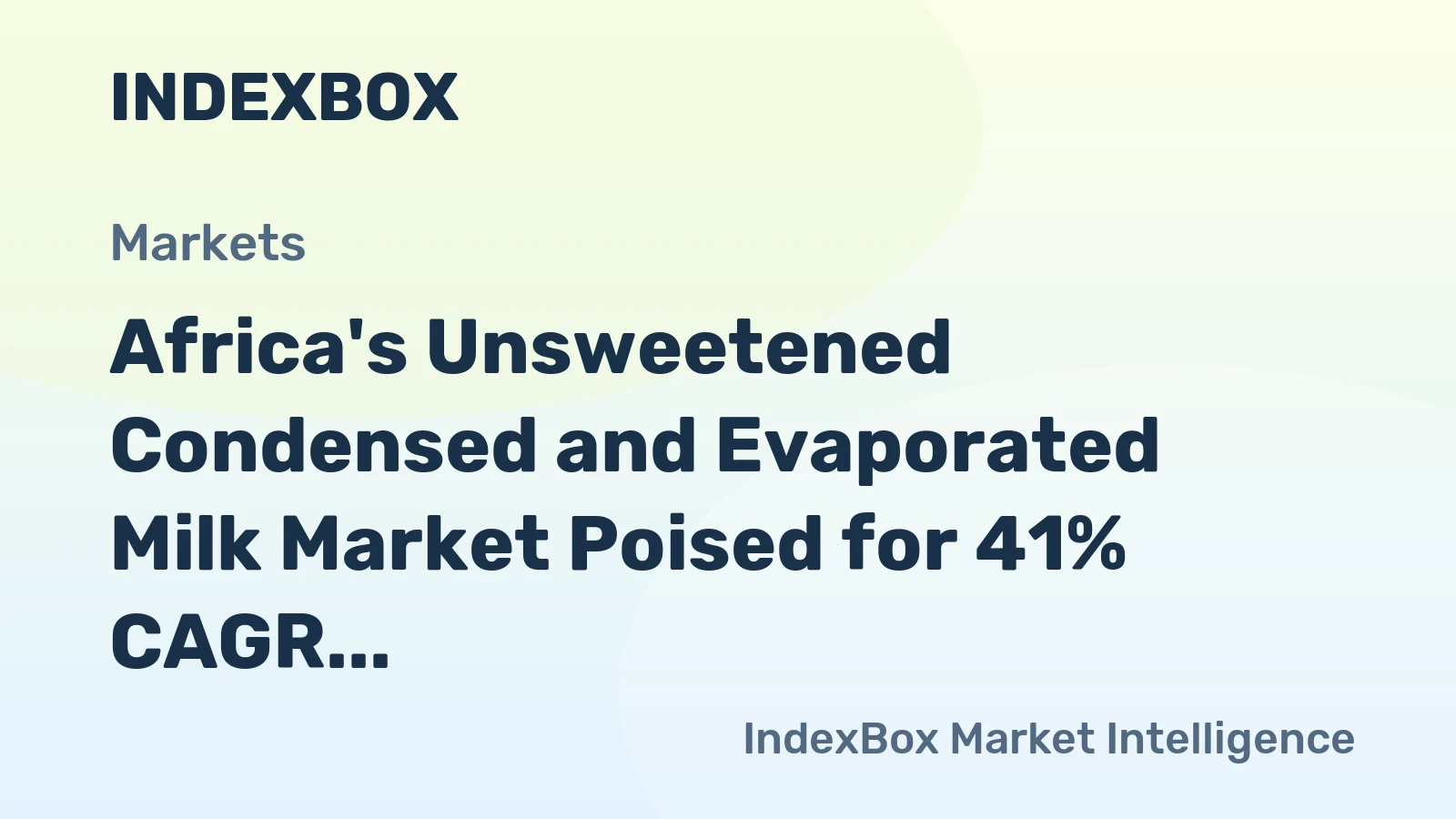 Africa's Unsweetened Condensed and Evaporated Milk Market Poised for 41% CAGR Growth Through 2035