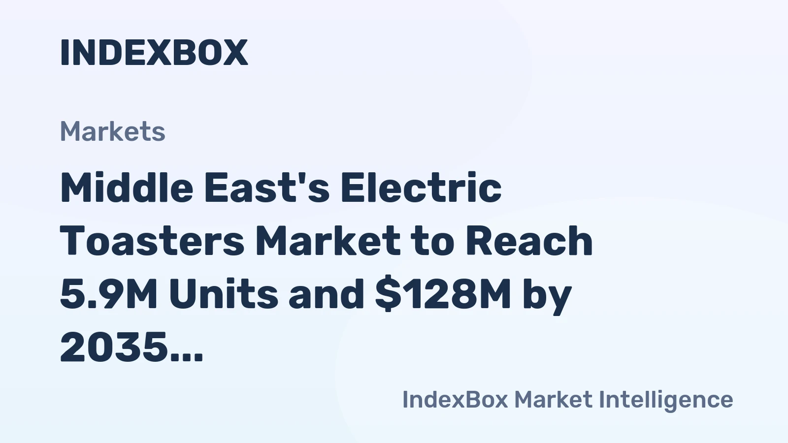 Middle East's Electric Toasters Market to Reach 5.9M Units and $128M by 2035