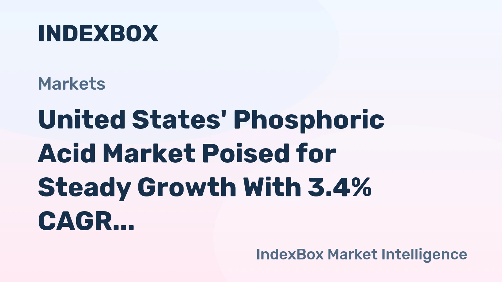 United States' Phosphoric Acid Market Poised for Steady Growth With 3.4% CAGR Through 2035