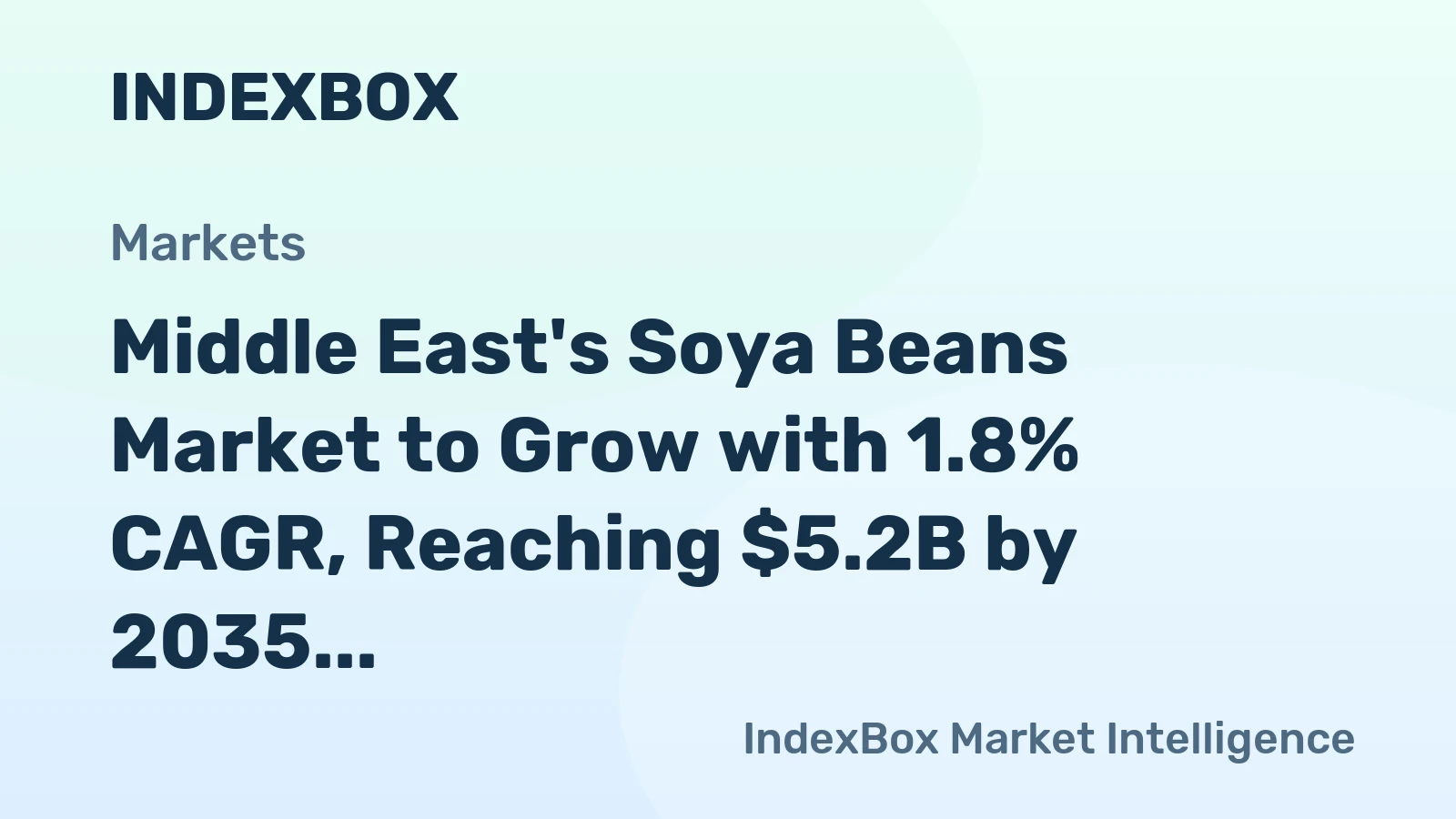 Middle East's Soya Beans Market to Grow with 1.8% CAGR, Reaching $5.2B by 2035