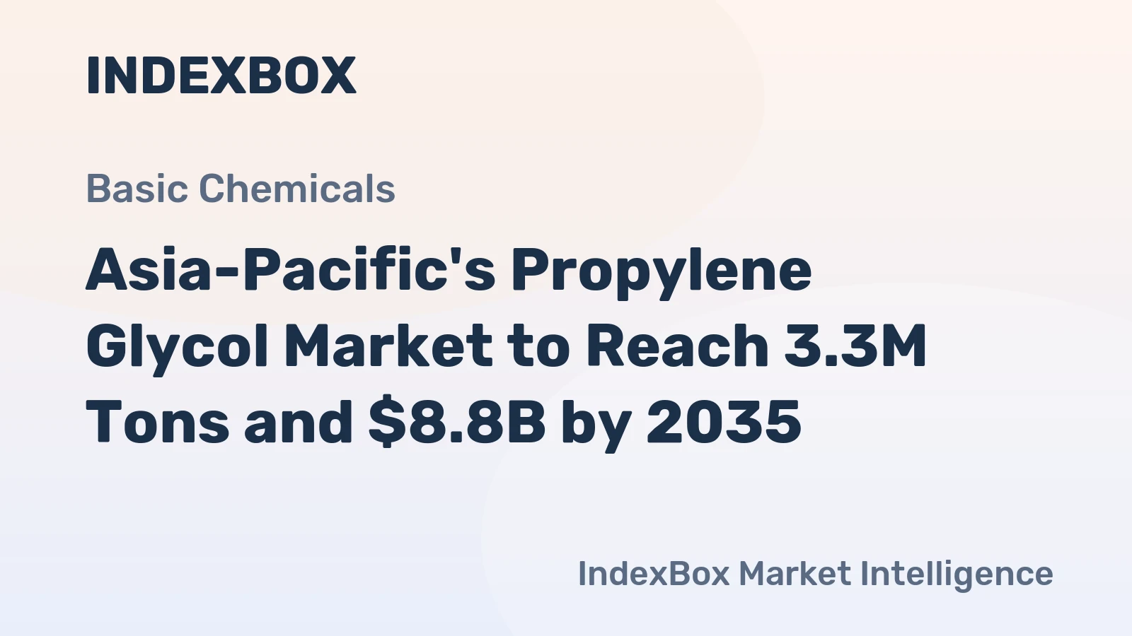 Asia-Pacific's Propylene Glycol Market to Reach 3.3M Tons and $8.8B by 2035