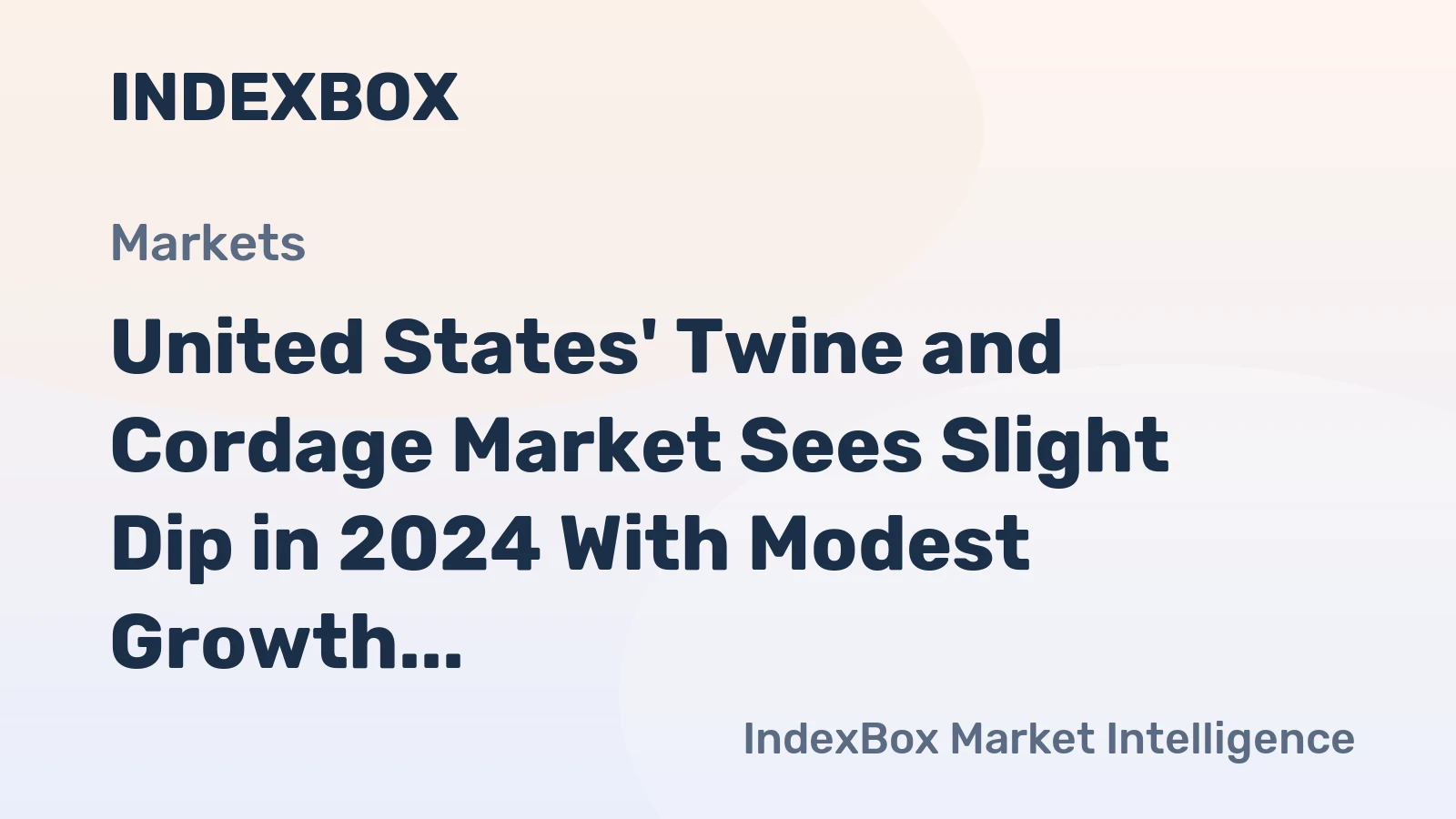United States' Twine and Cordage Market Sees Slight Dip in 2024 With Modest Growth Forecast to 46K Tons