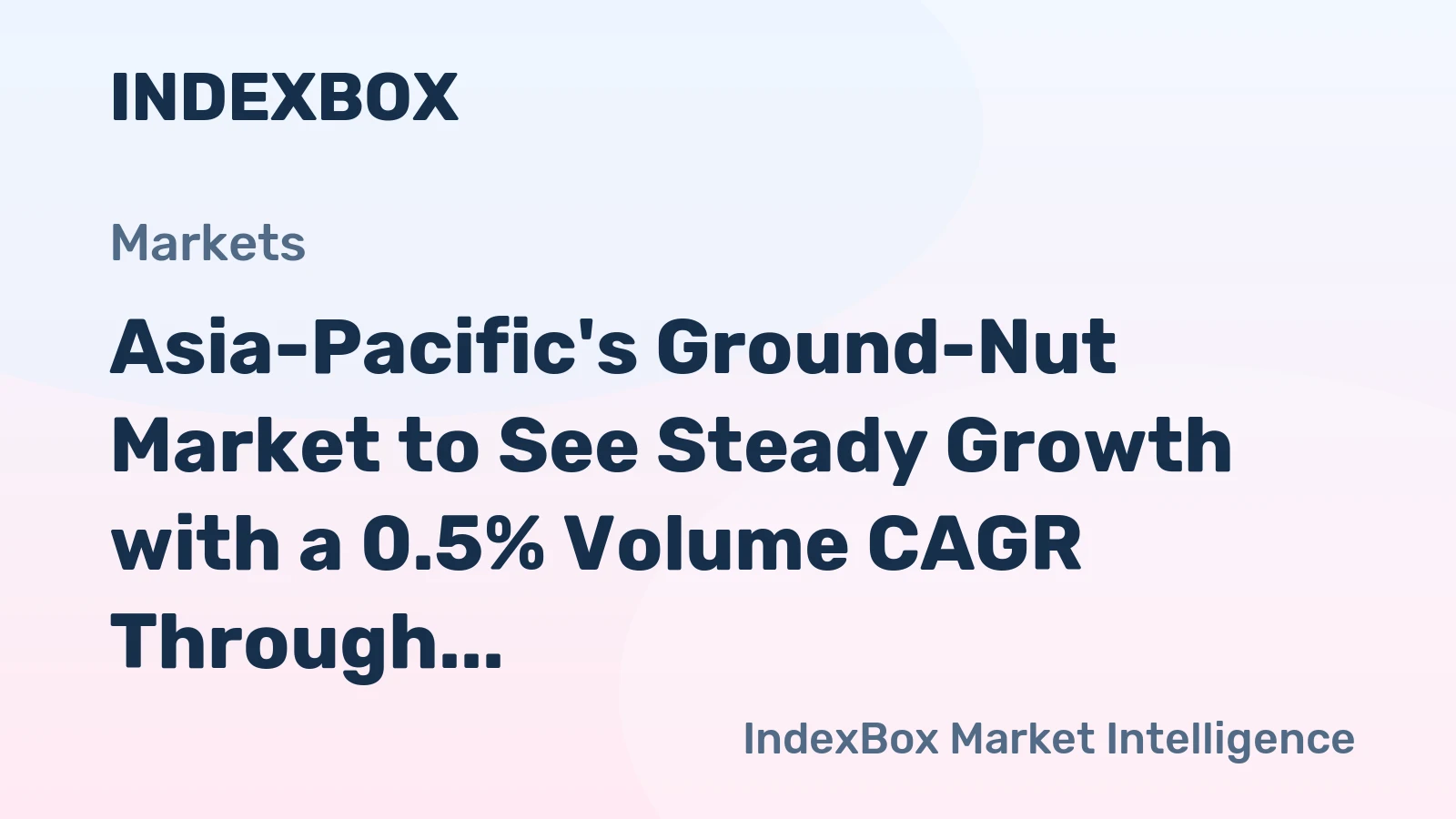 Asia-Pacific's Ground-Nut Market to See Steady Growth with a 0.5% Volume CAGR Through 2035