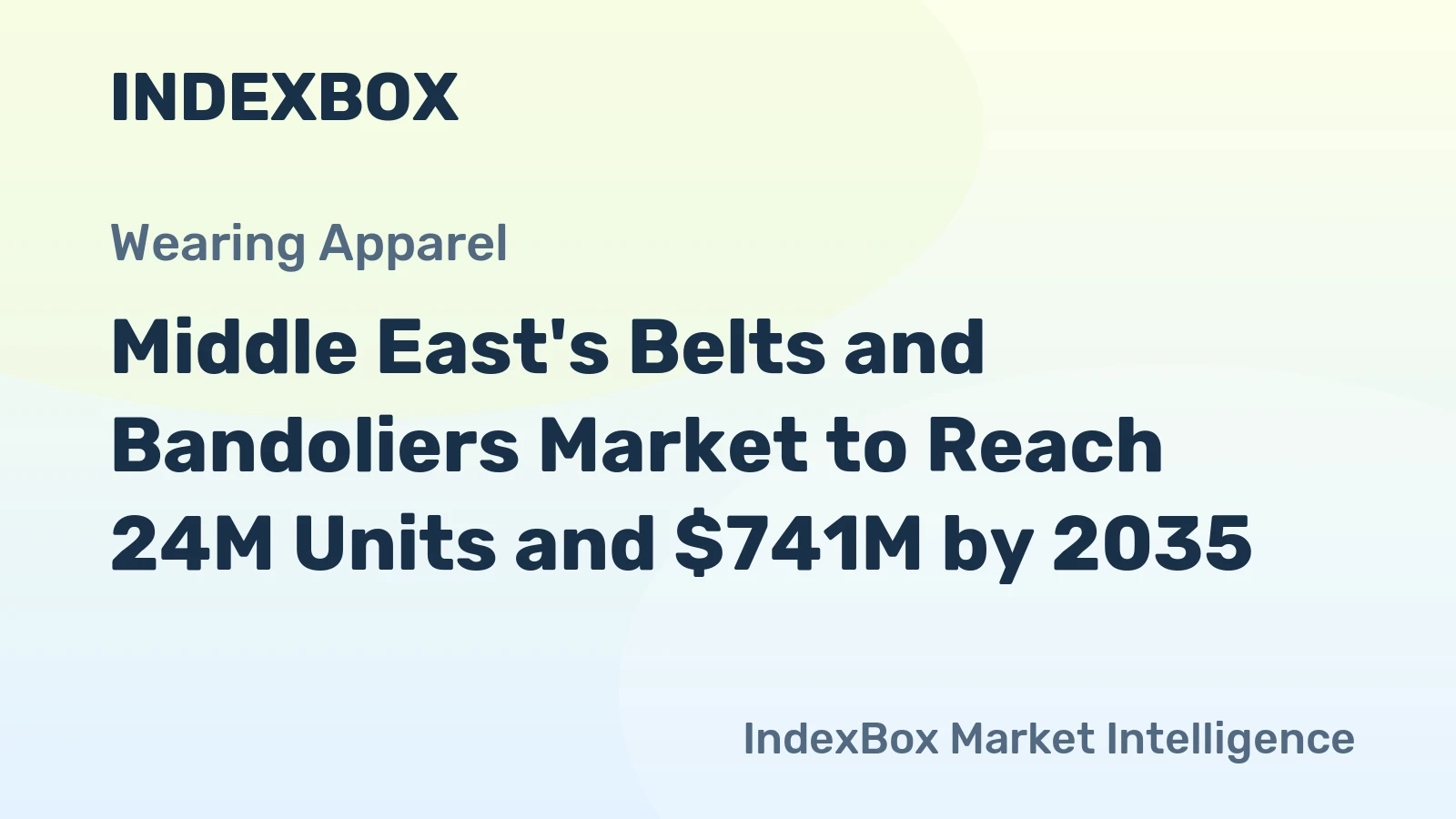 Middle East's Belts and Bandoliers Market to Reach 24M Units and $741M by 2035