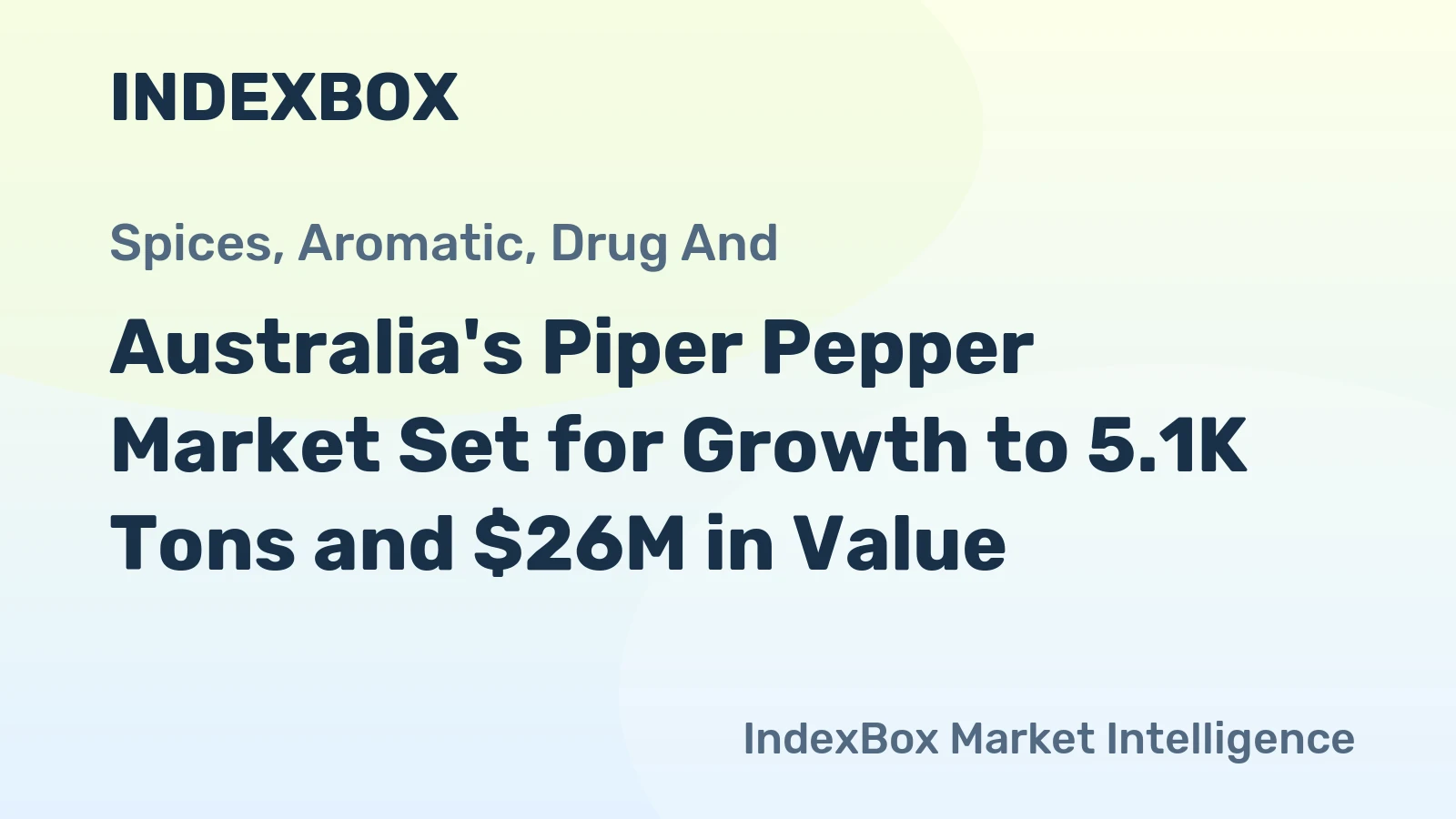 Australia's Piper Pepper Market Set for Growth to 5.1K Tons and $26M in Value