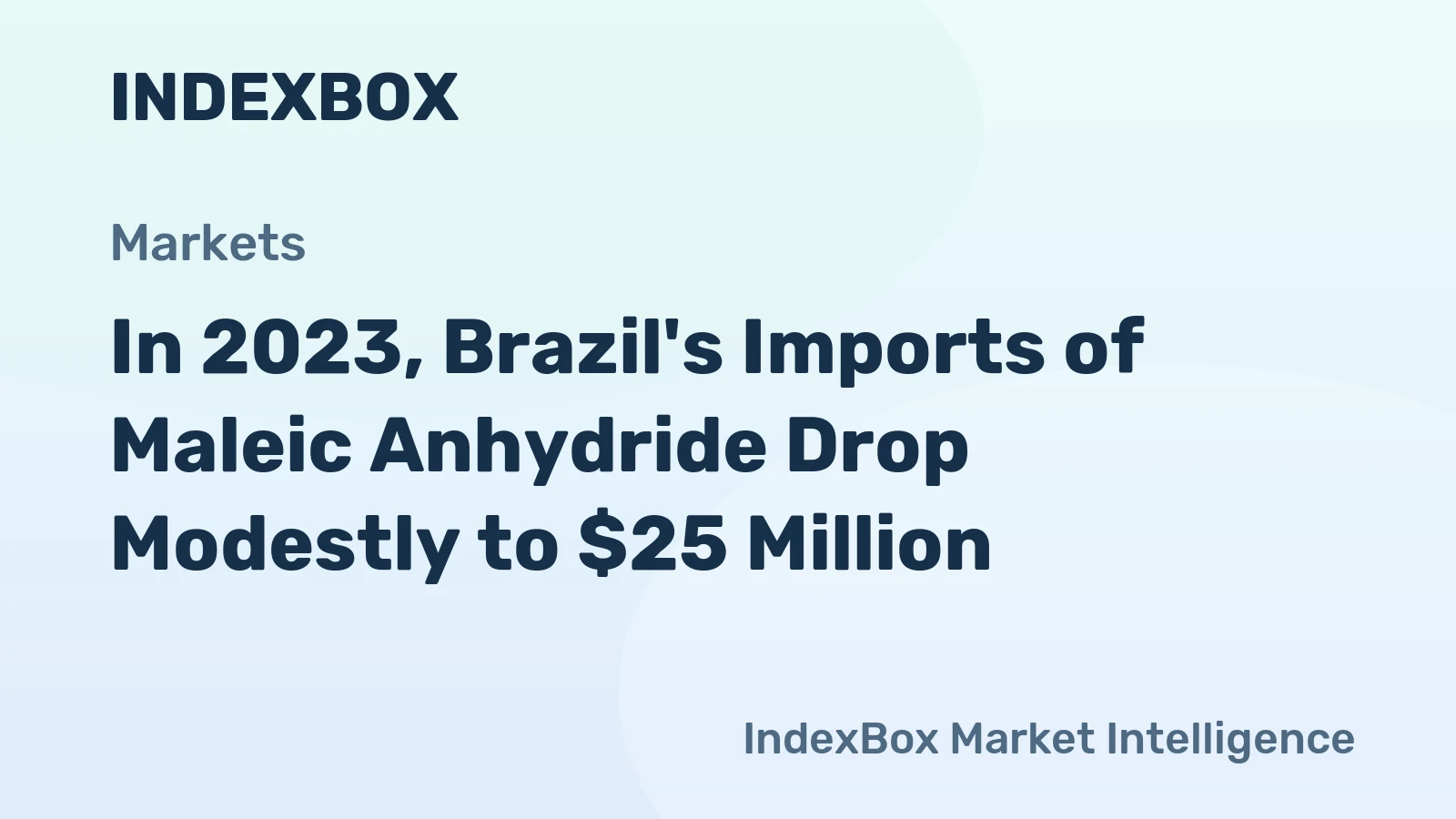 In 2023, Brazil's Imports of Maleic Anhydride Drop Modestly to $25 Million