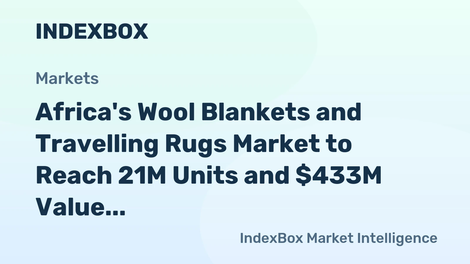 Africa's Wool Blankets and Travelling Rugs Market to Reach 21M Units and $433M Value by 2035