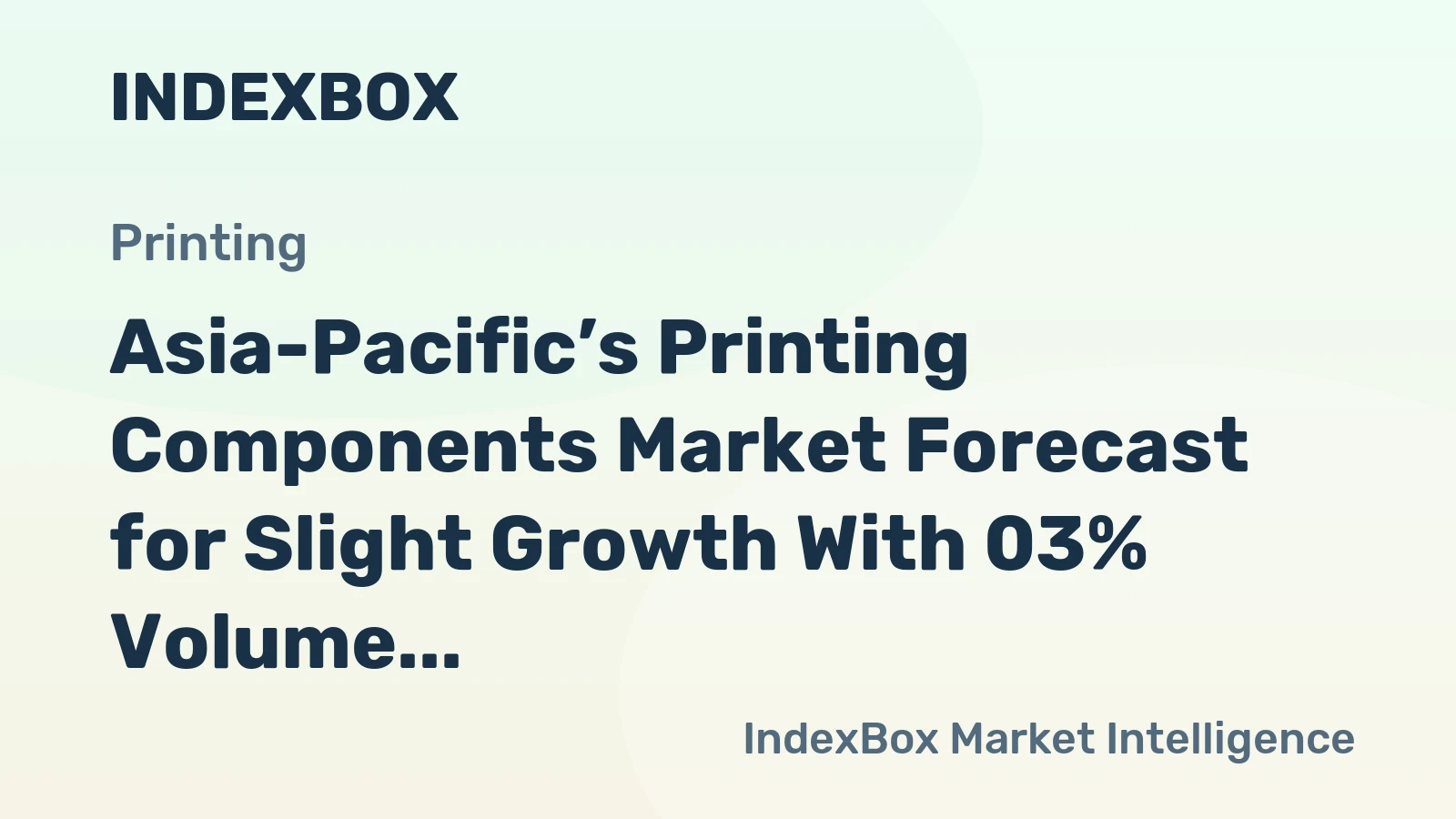 Asia-Pacific’s Printing Components Market Forecast for Slight Growth With 03% Volume CAGR Through 2035