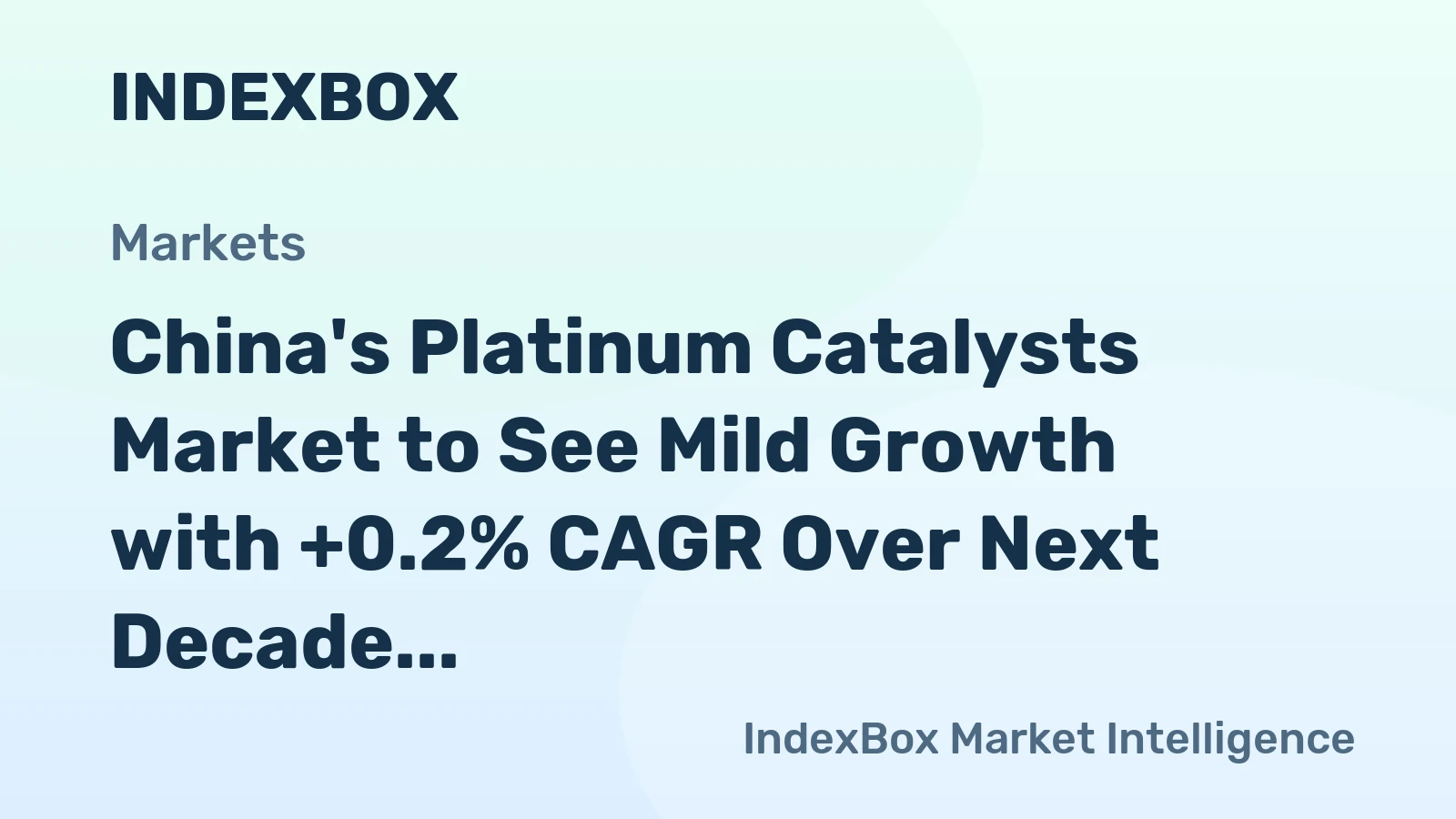 China's Platinum Catalysts Market to See Mild Growth with +0.2% CAGR Over Next Decade