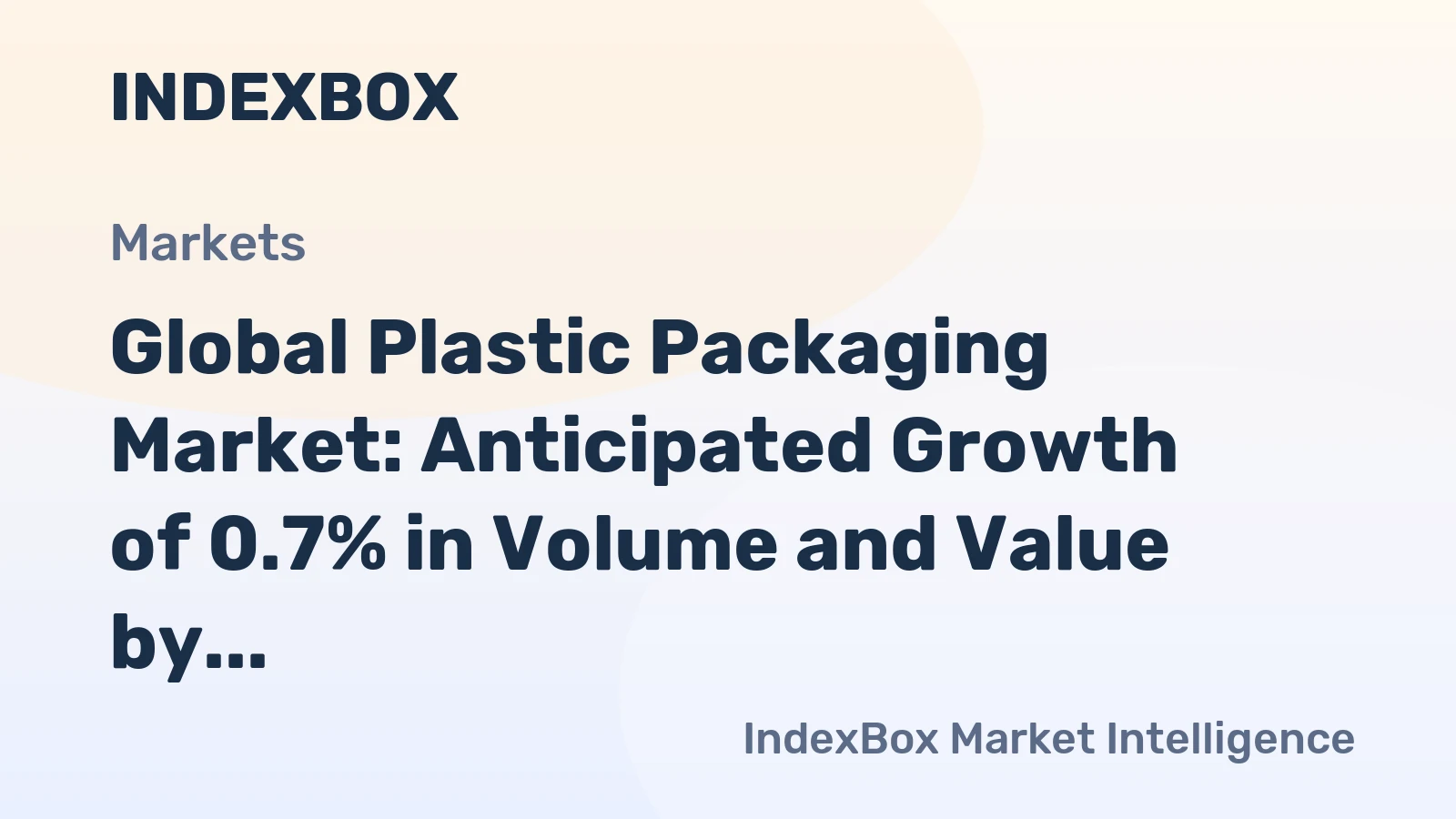 Global Plastic Packaging Market: Anticipated Growth of 0.7% in Volume and Value by 2035