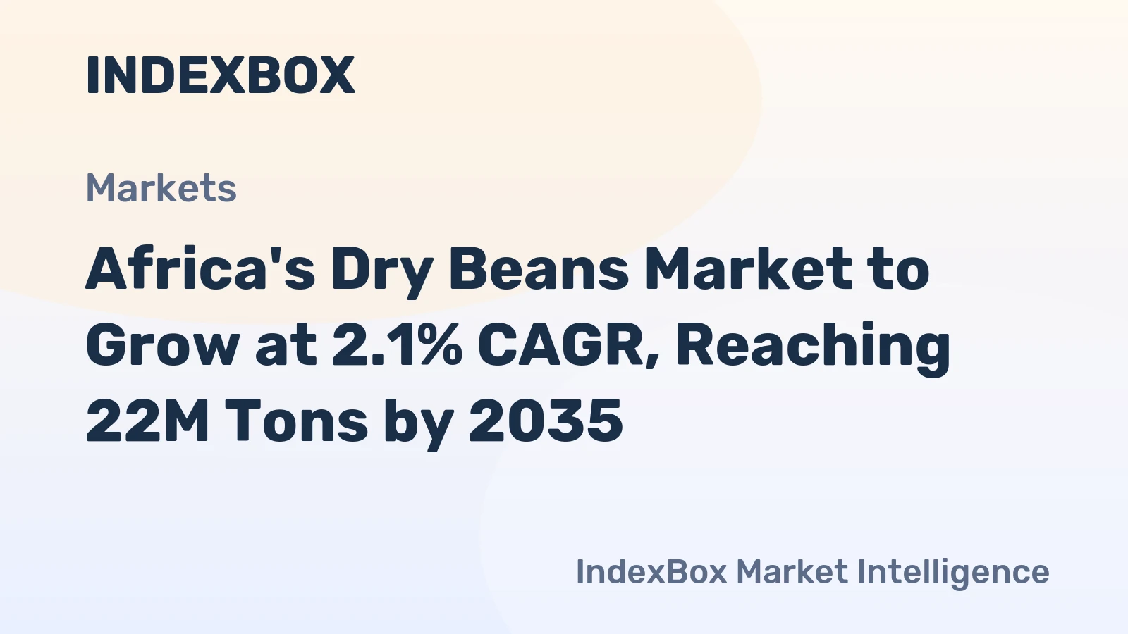 Africa's Dry Beans Market to Grow at 2.1% CAGR, Reaching 22M Tons by 2035