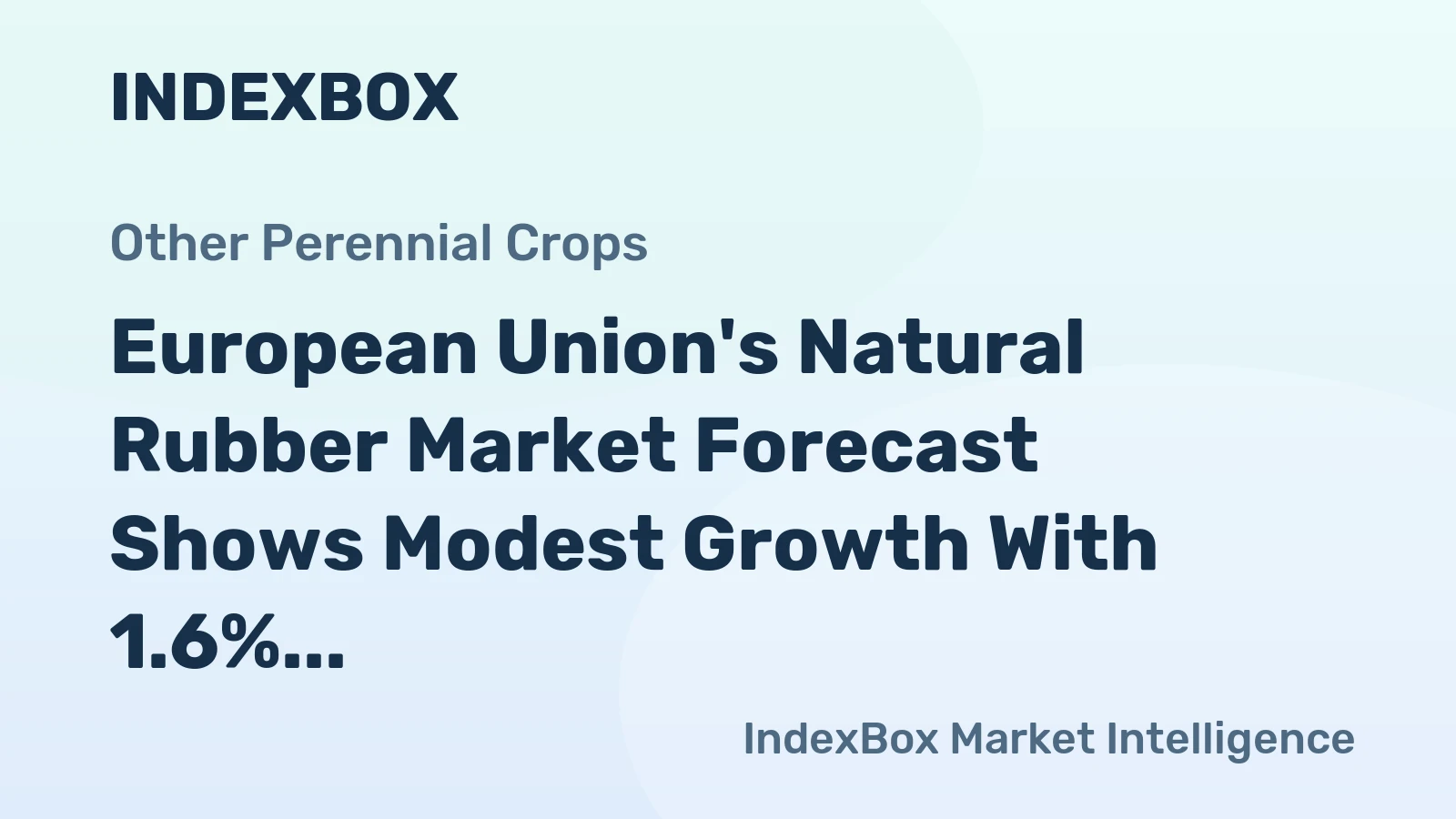 European Union's Natural Rubber Market Forecast Shows Modest Growth With 1.6% CAGR in Value