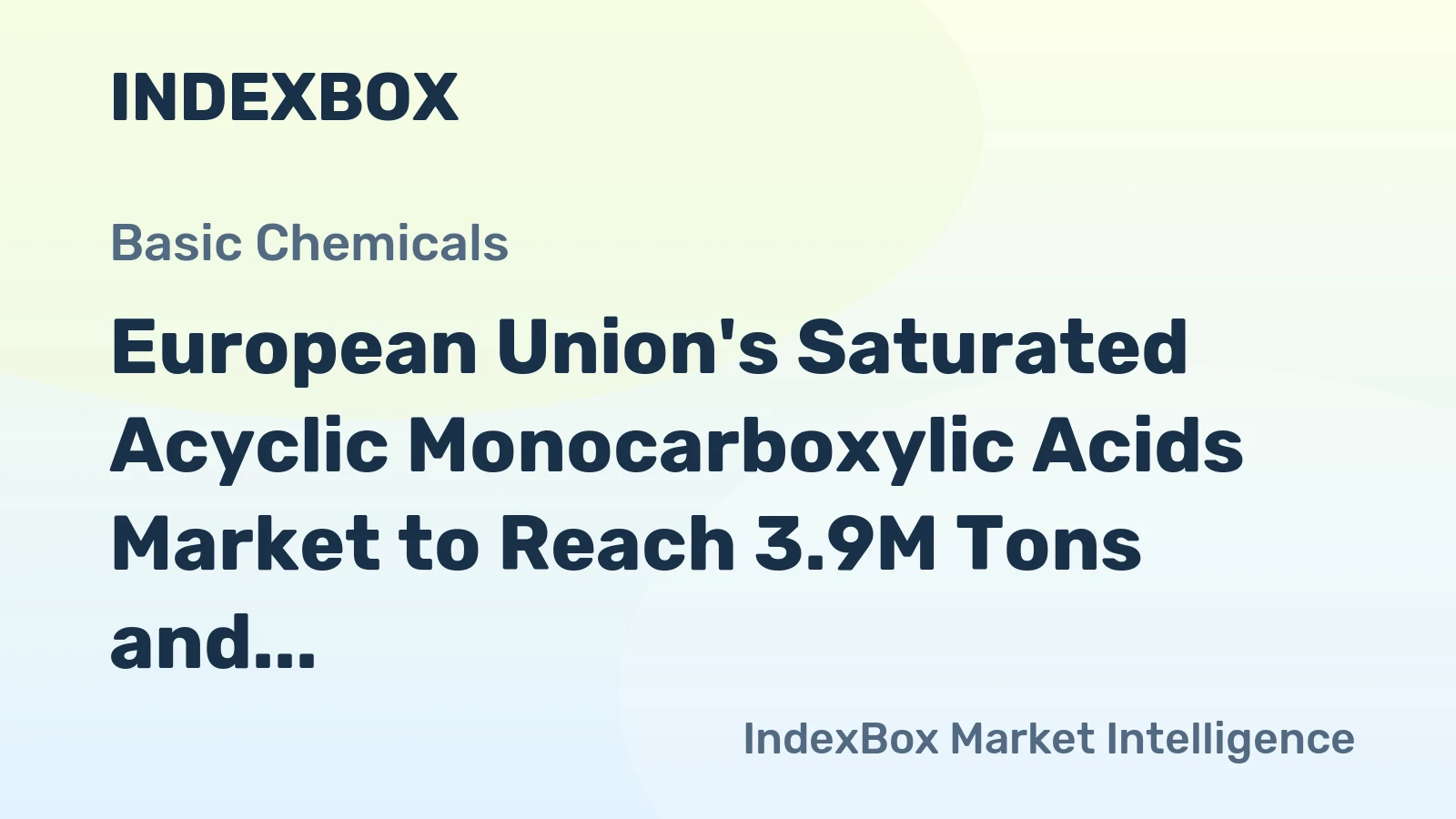 European Union's Saturated Acyclic Monocarboxylic Acids Market to Reach 3.9M Tons and $6.7B by 2035