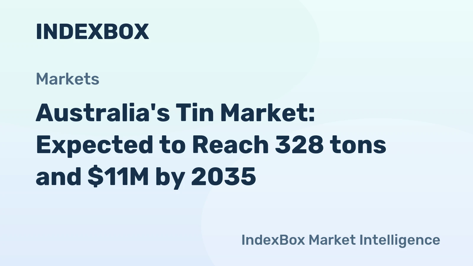 Australia's Tin Market: Expected to Reach 328 tons and $11M by 2035
