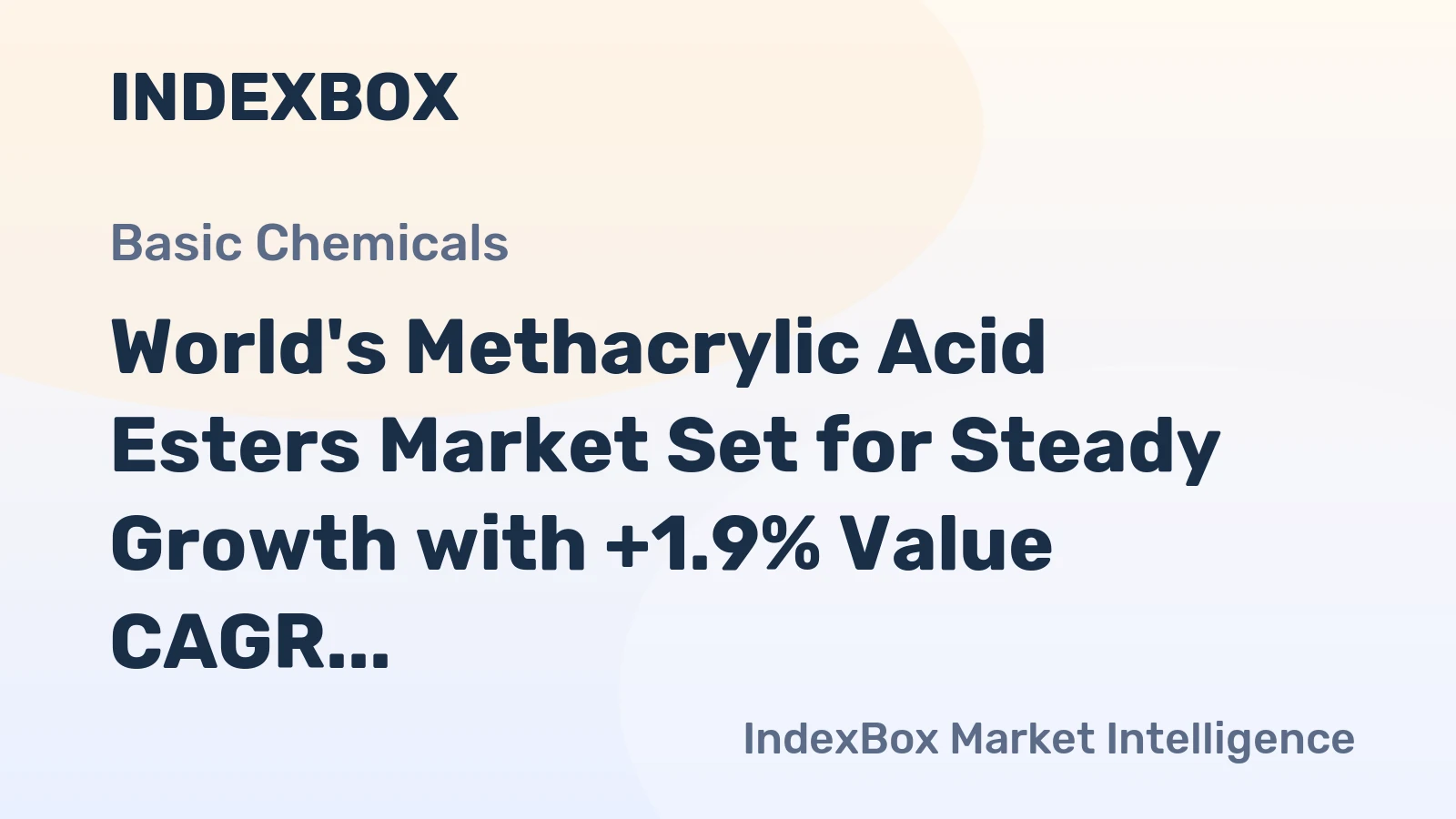 World's Methacrylic Acid Esters Market Set for Steady Growth with +1.9% Value CAGR Through 2035