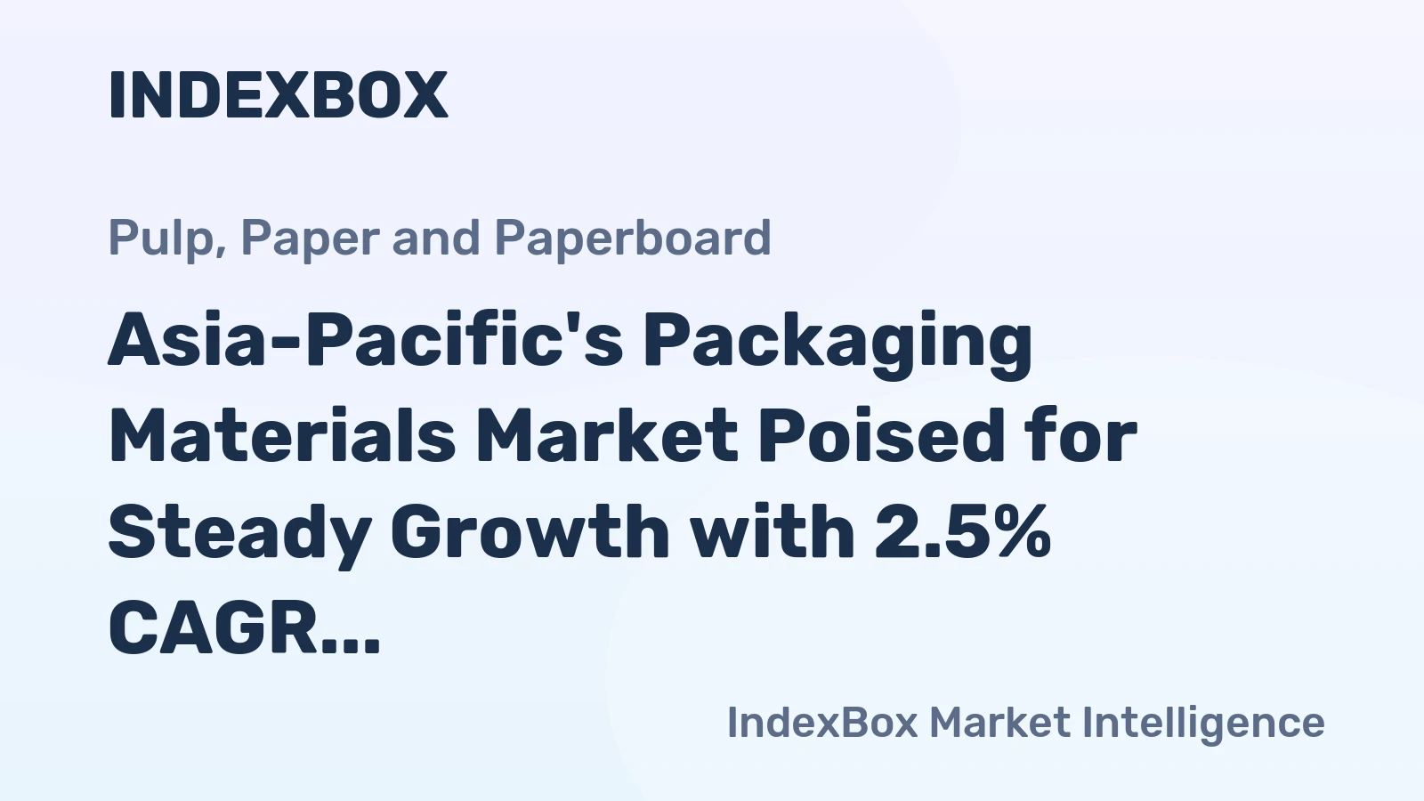 Asia-Pacific's Packaging Materials Market Poised for Steady Growth with 2.5% CAGR Through 2035