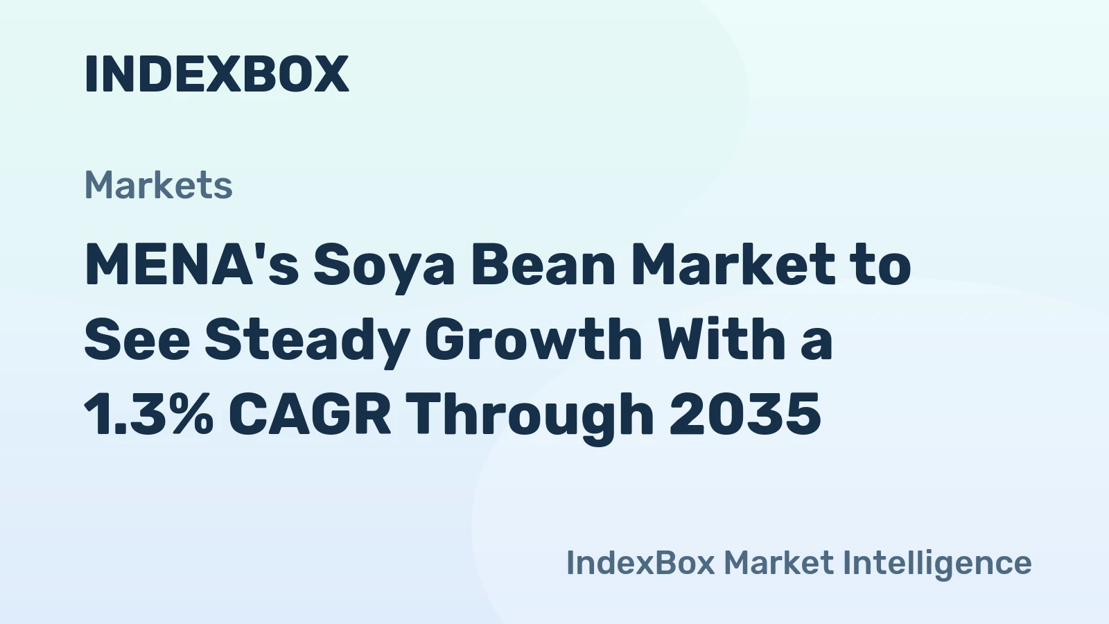 MENA's Soya Bean Market to See Steady Growth With a 1.3% CAGR Through 2035