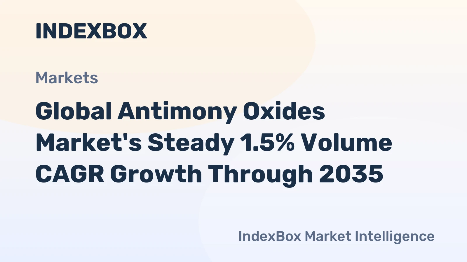 Global Antimony Oxides Market's Steady 1.5% Volume CAGR Growth Through 2035